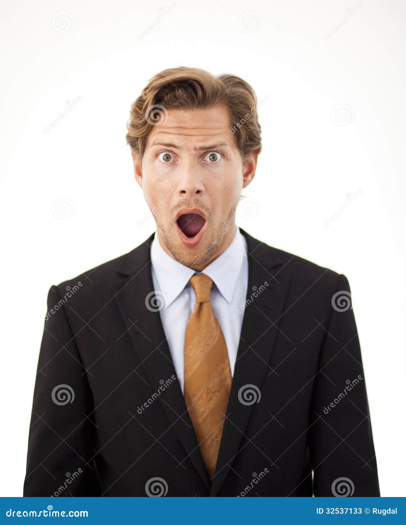 Shocked Businessman Looking at Camera Stock Image - Image of natural ...