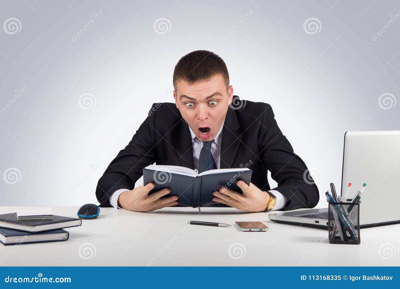 Shocked Businessman in Panic Stock Image - Image of astonished, gesture ...