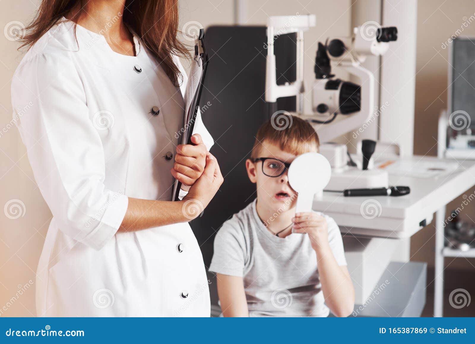 He is Shocked that he Can Read those Words. Woman with Documents Tests ...