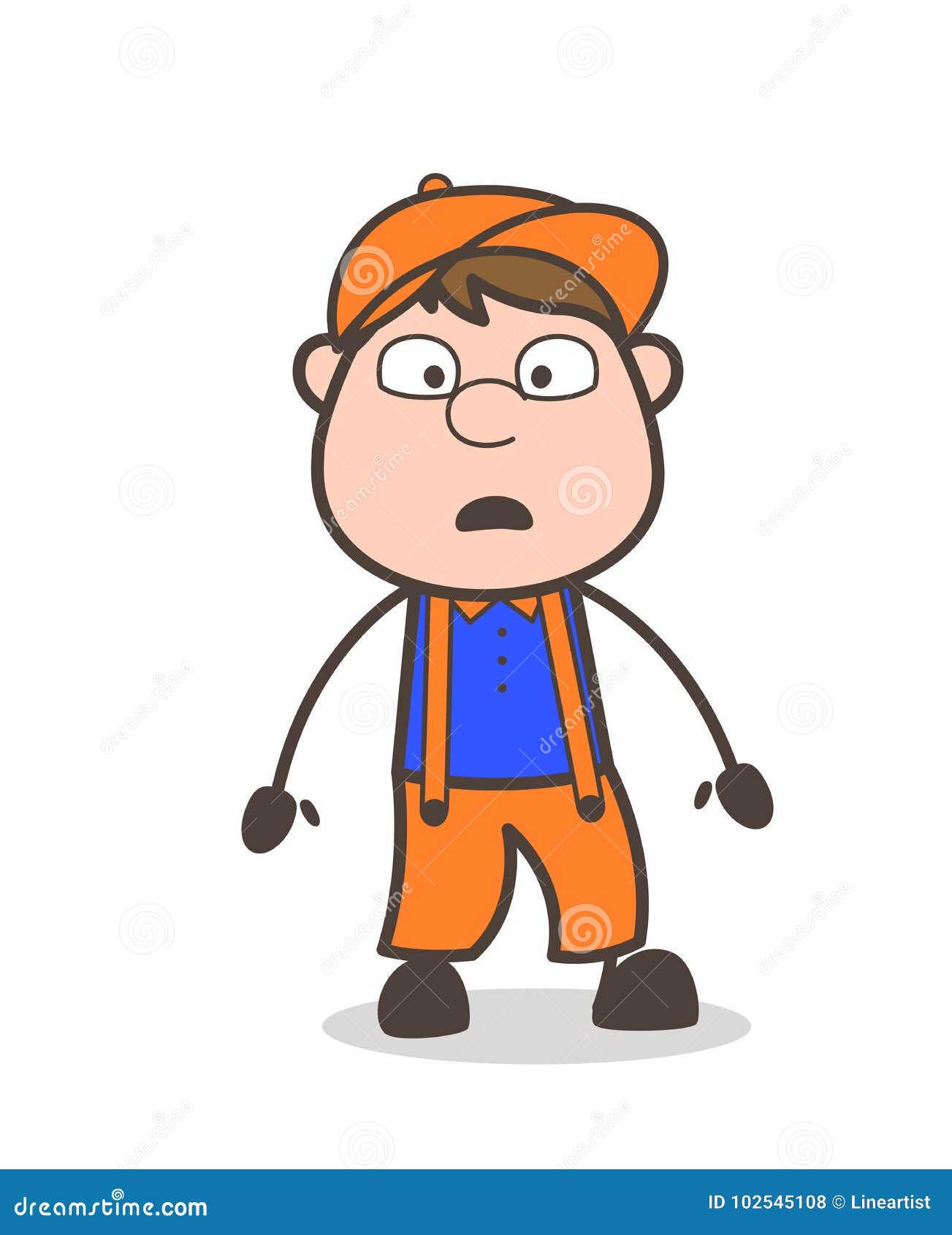Shocked Carpenter Worker Face Expression Vector Stock Illustration ...