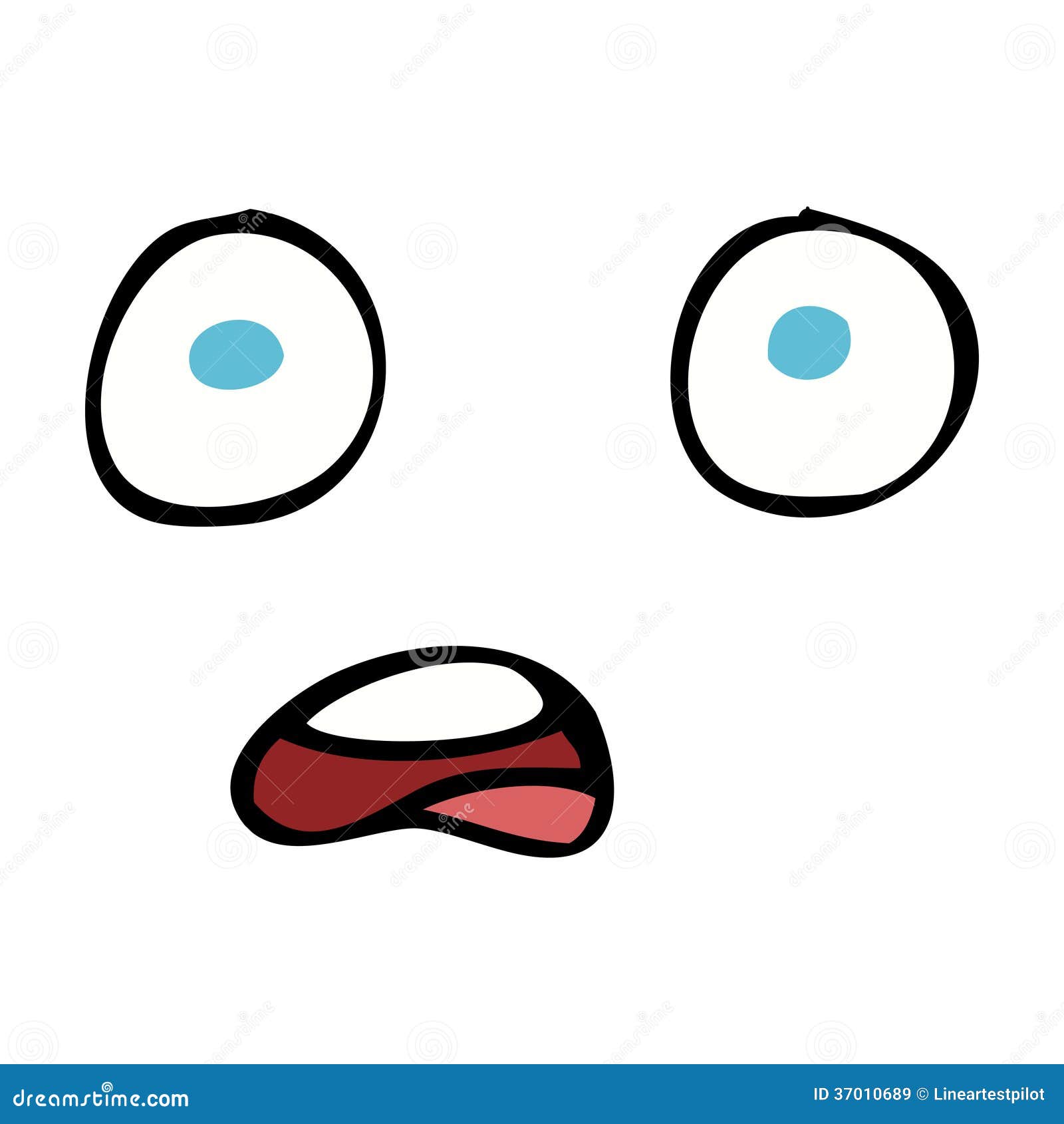 Shocked cartoon face stock illustration. Illustration of drawn - 37010689