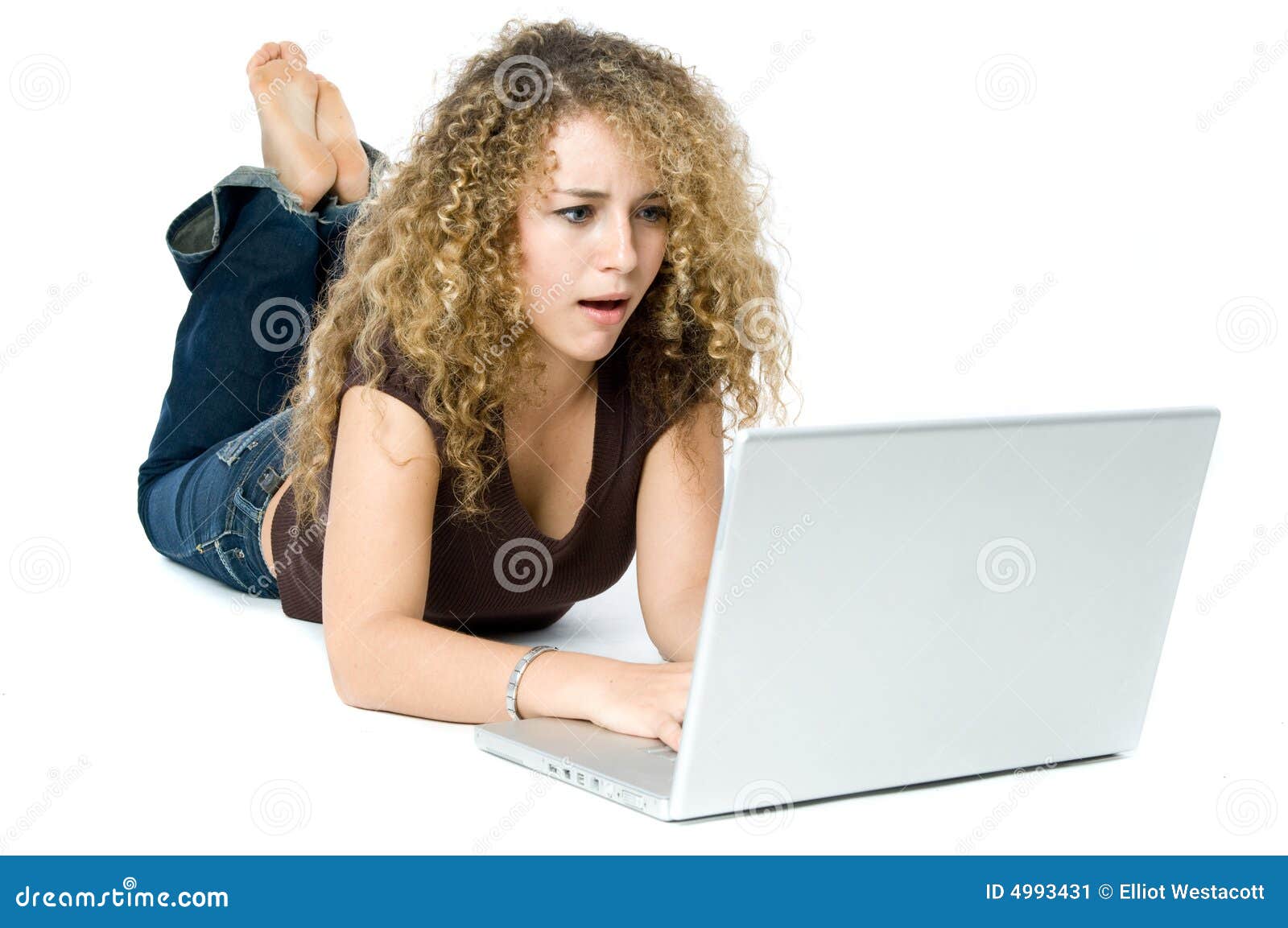 Shocked on the computer stock image. Image of surprised - 4993431