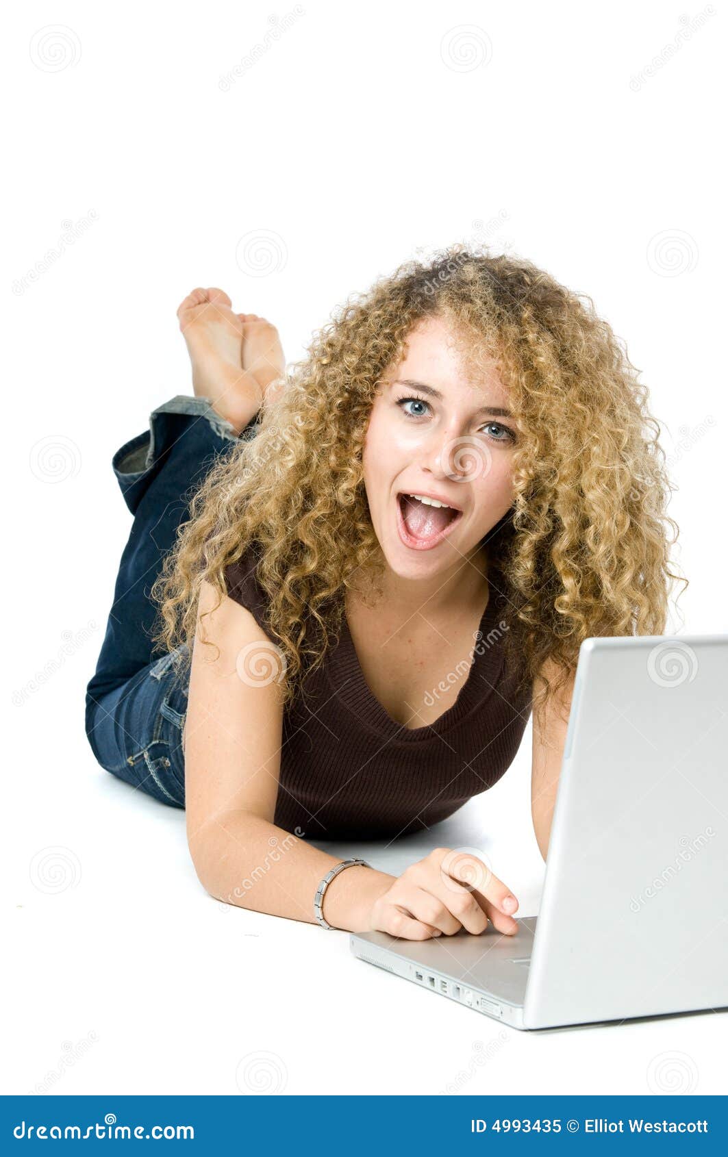 Shocked on the computer stock image. Image of portable - 4993435