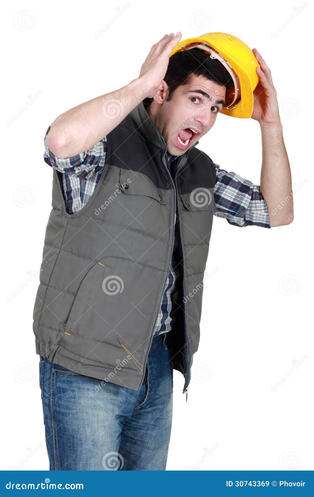 Shocked Construction Worker Stock Image - Image of home, professional ...