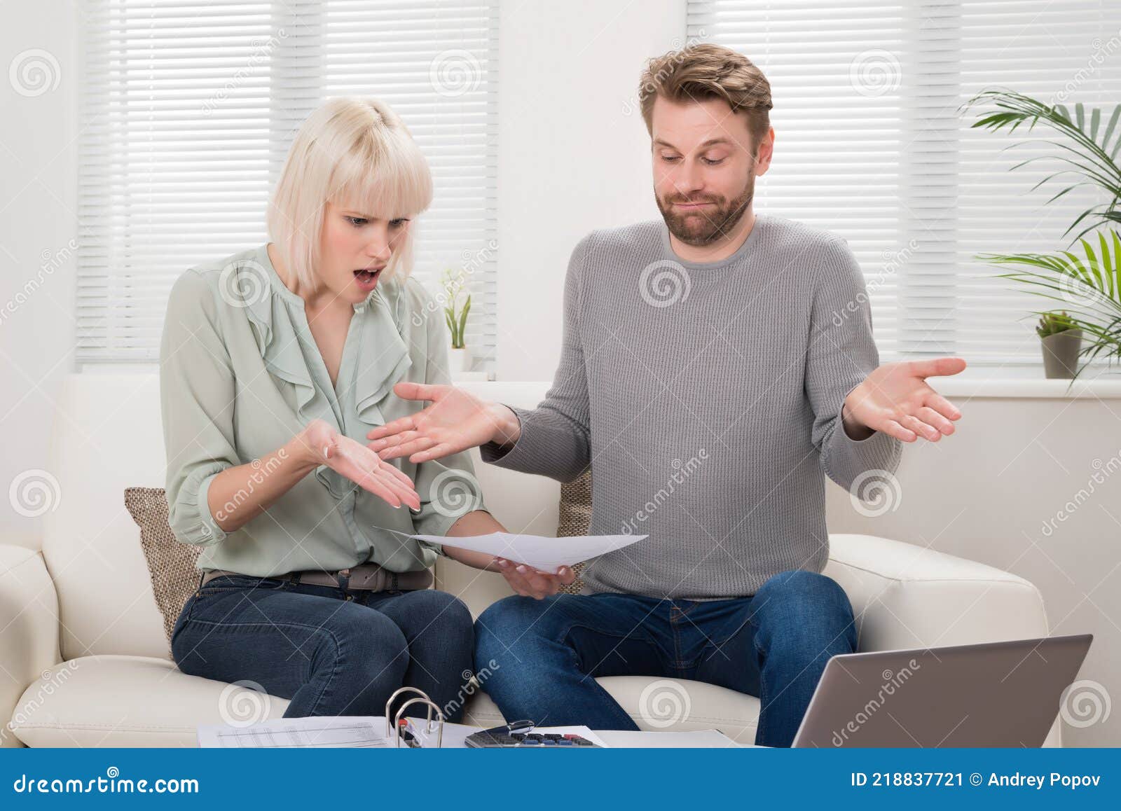 Shocked Couple Looking at Bill Stock Image - Image of bill, debt: 218837721