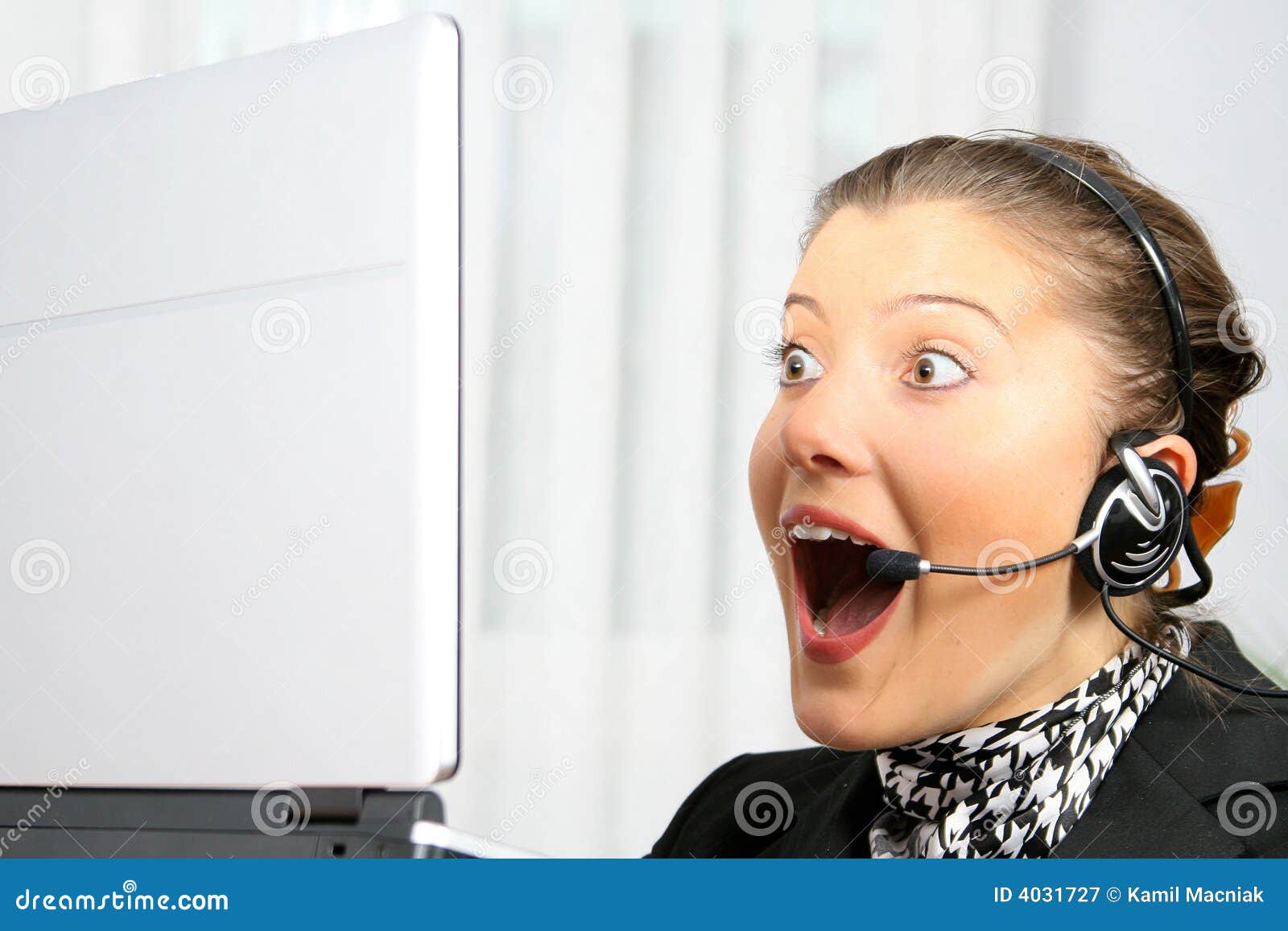 Shocked customer service stock image. Image of friendly - 4031727