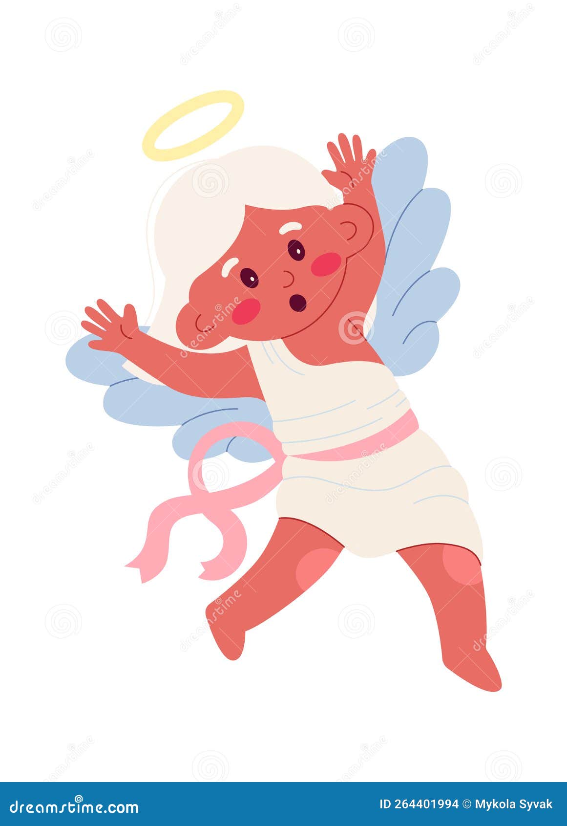 Shocked Cute Cupid Flat Icon God of Love Stock Vector - Illustration of ...