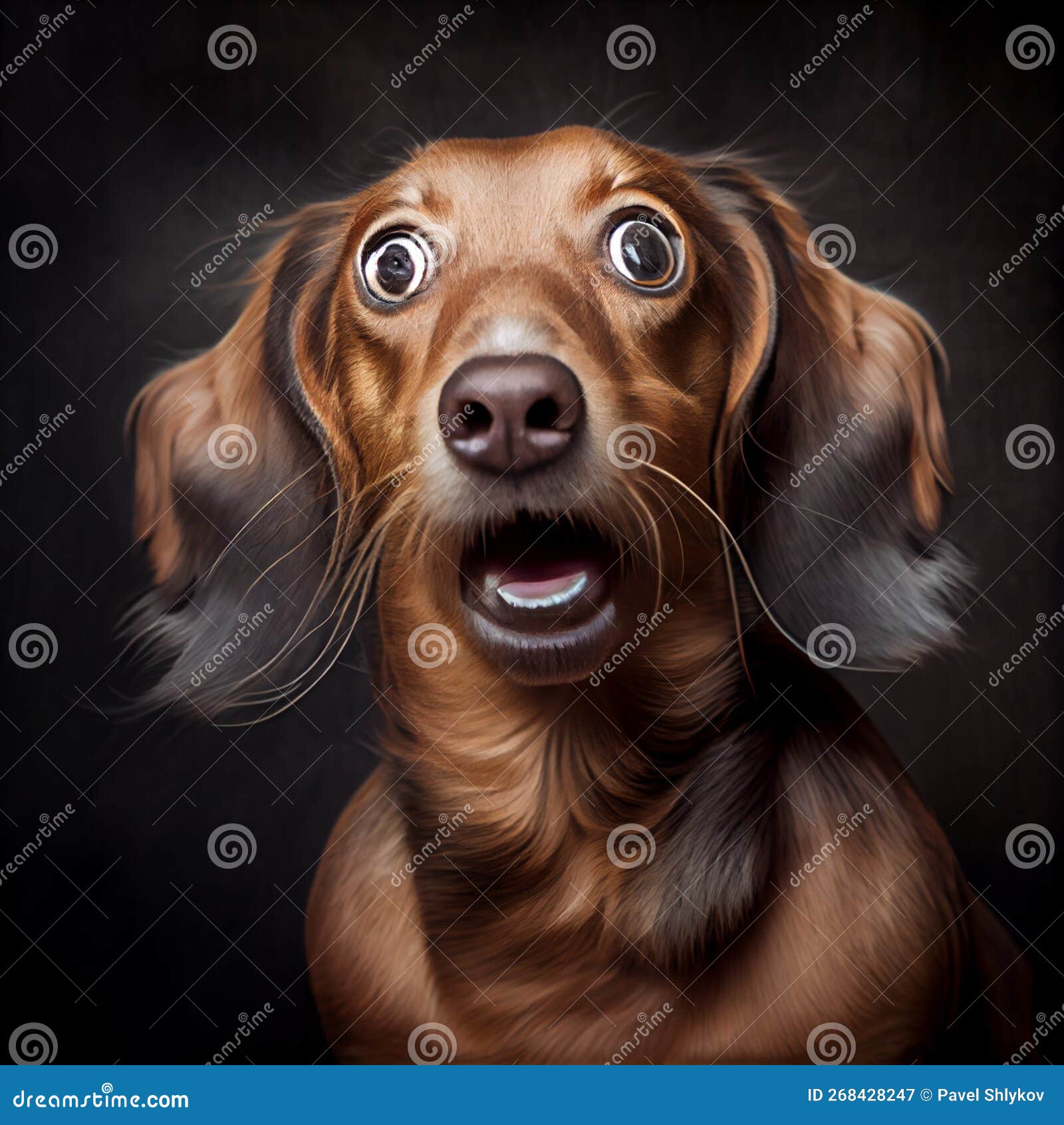 Shocked Dachshund Dog Portrait Stock Illustration - Illustration of ...