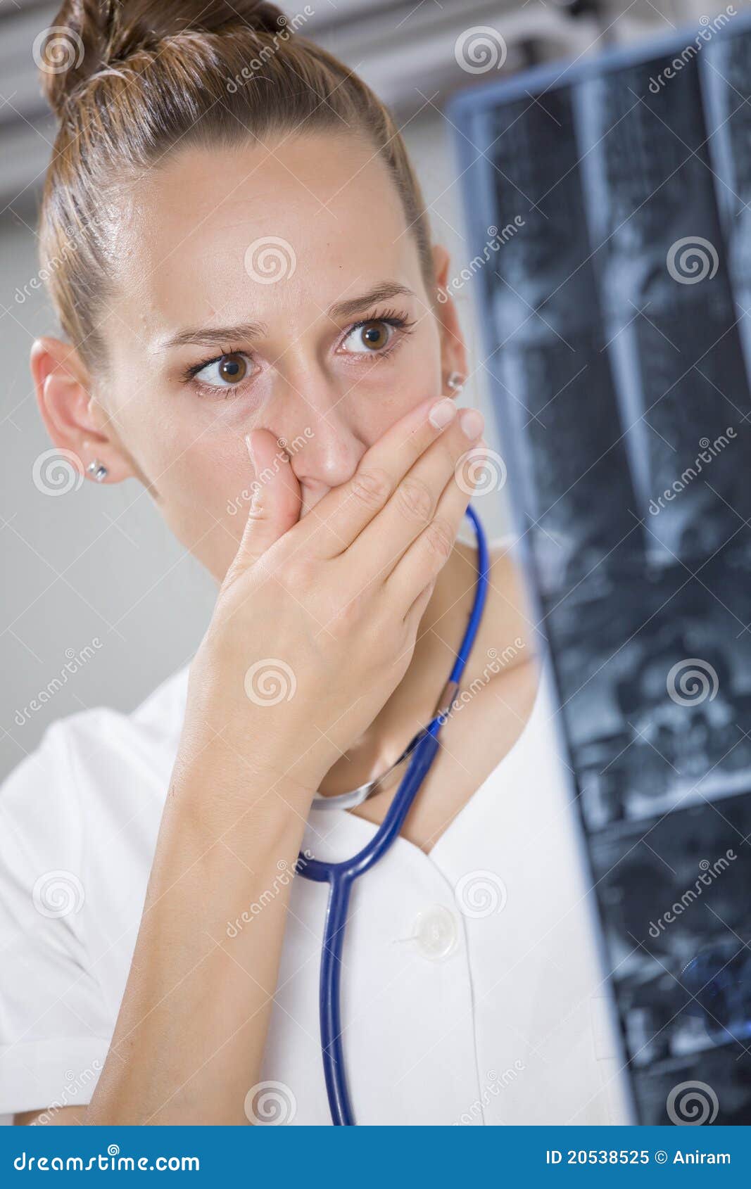 Shocked Doctor with X-ray Scans Stock Image - Image of analyzing ...