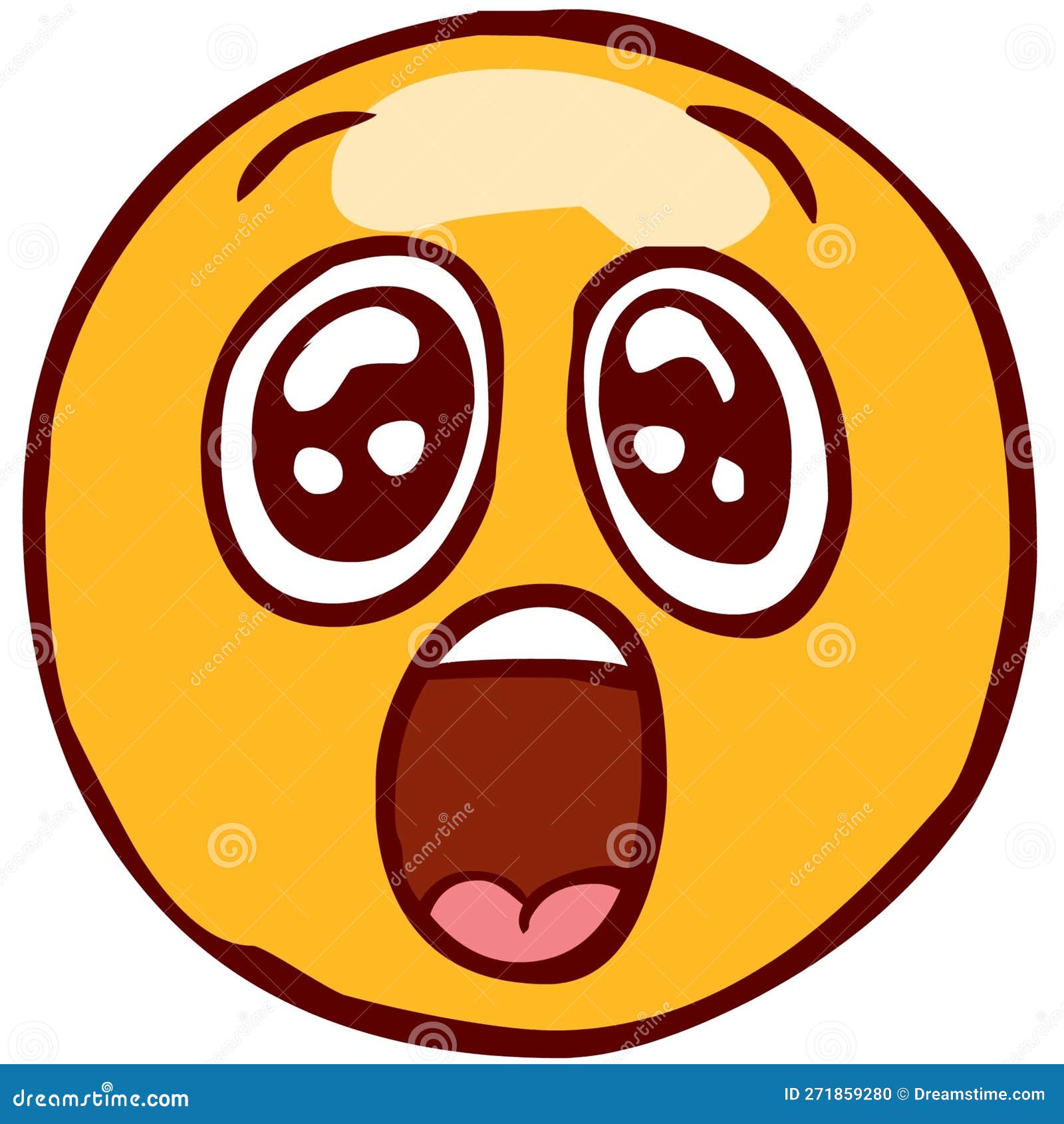 Shocked emoji face stock illustration. Illustration of logo - 271859280