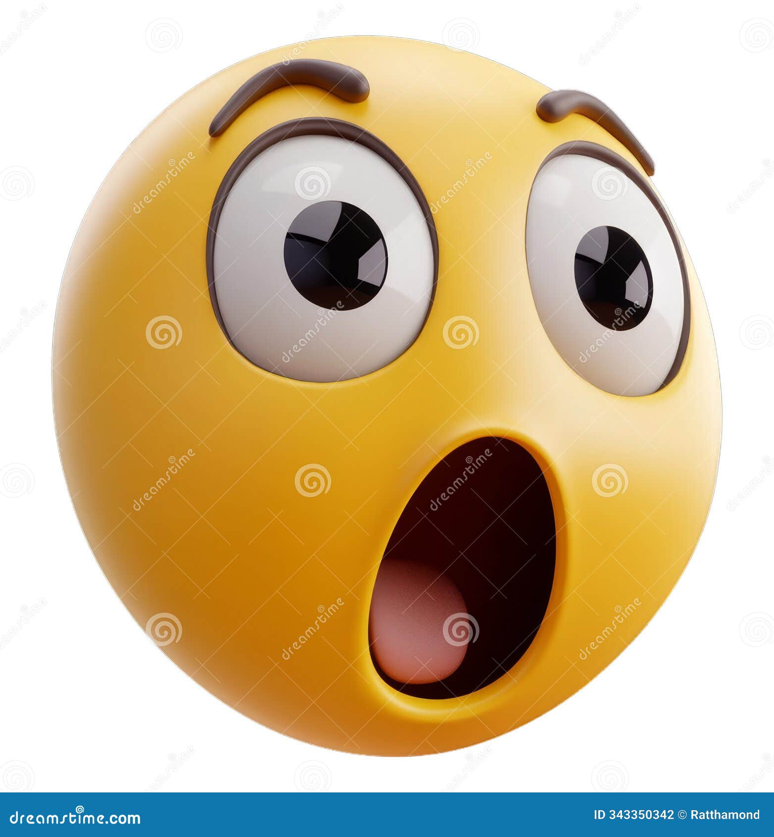 Emoji Shocked Emoji Ikone Schockiert Gesicht Angst Emoticon Vektorbild
