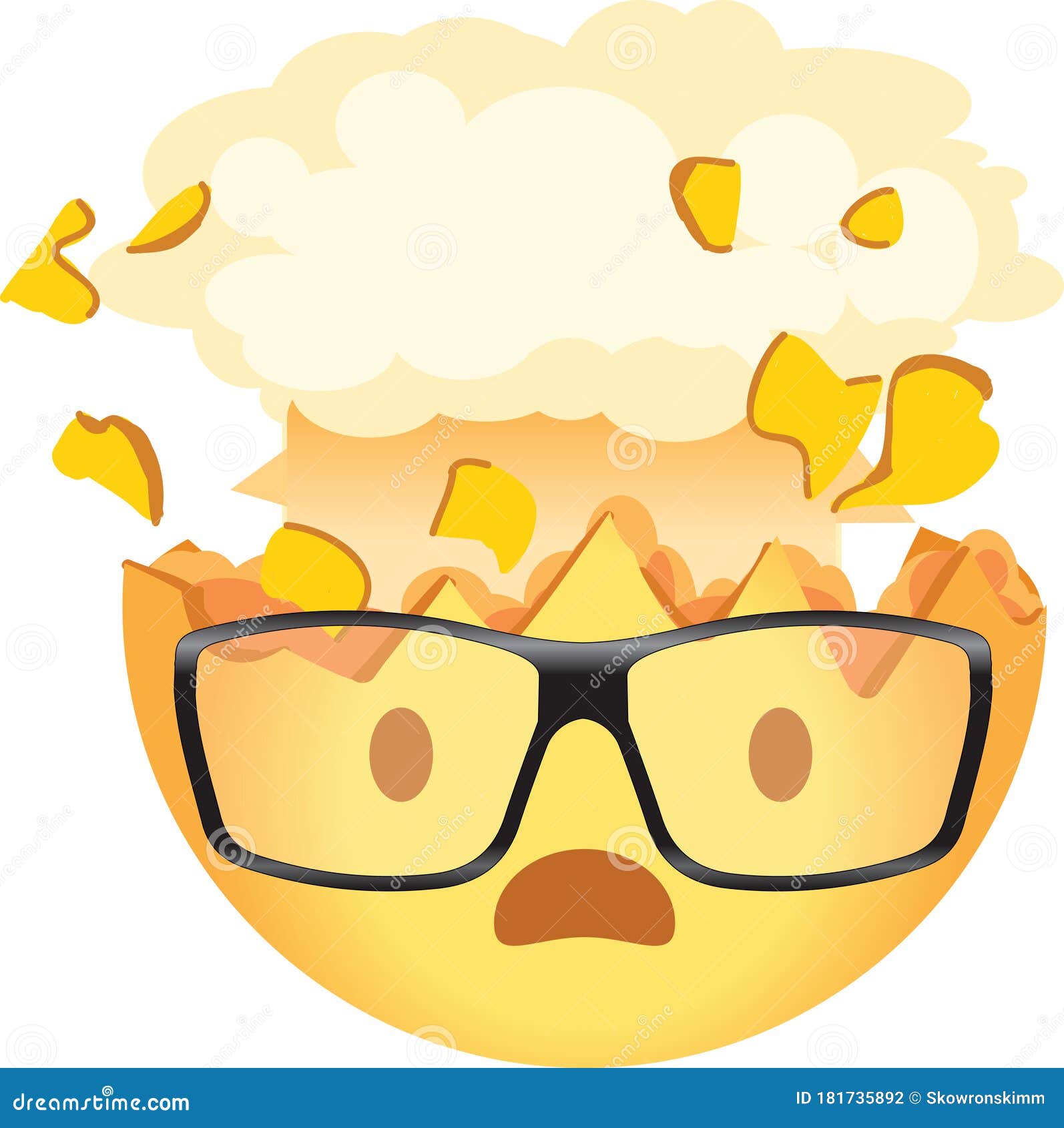 Shocked Emoji Wearing Glasses. Exploding Head Nerd Emoticon Stock ... Shocked Emoji Wearing Glasses. Exploding Head Nerd Emoticon Stock ...