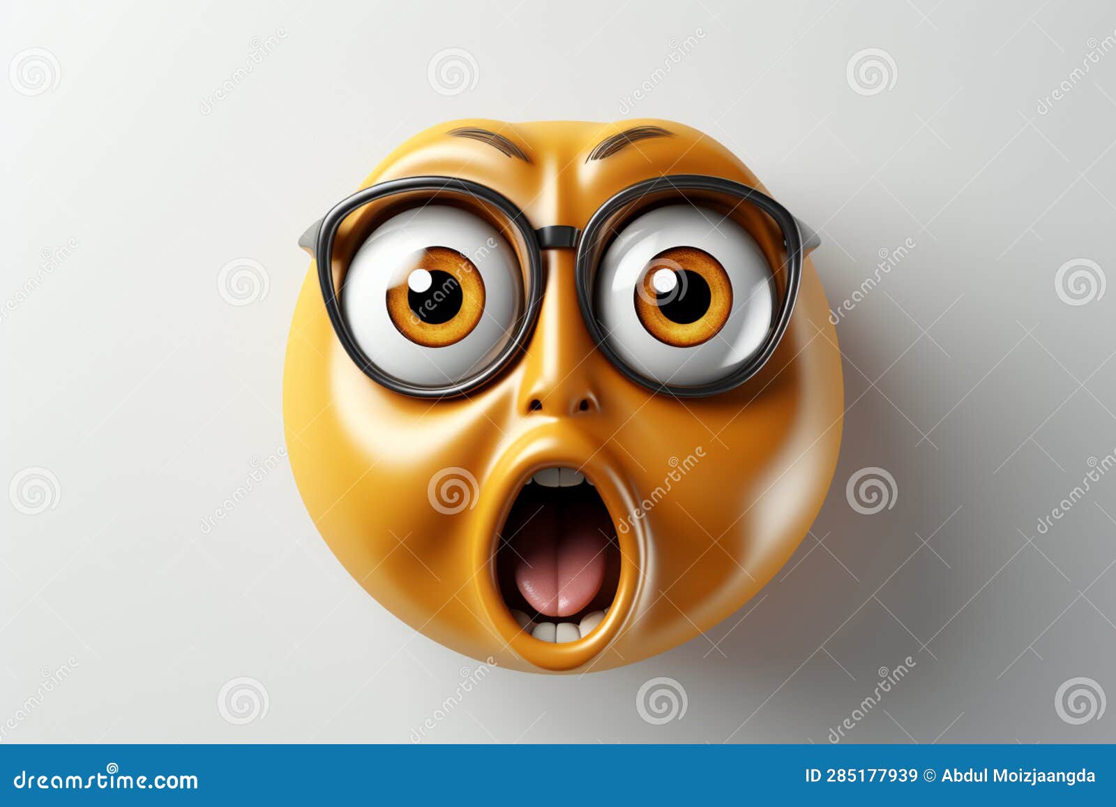 Shocked Emoticon Emoji 3d Illustration 3d Rendering on White Background ...