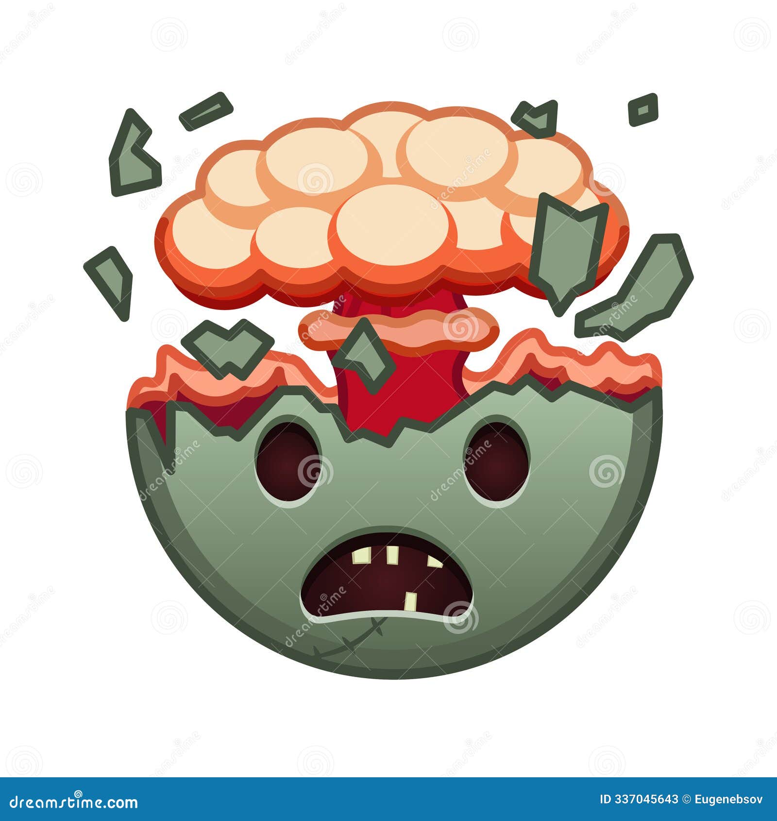 Shocked Face with Exploding Head Large Size of Zombie Halloween Emoji ...