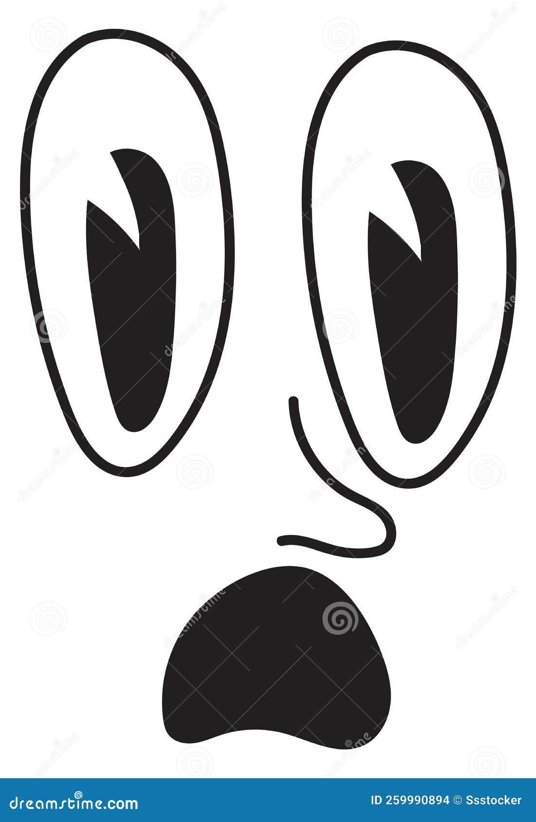 Shocked Face Expression in Retro Toon Comic Style Stock Vector ...