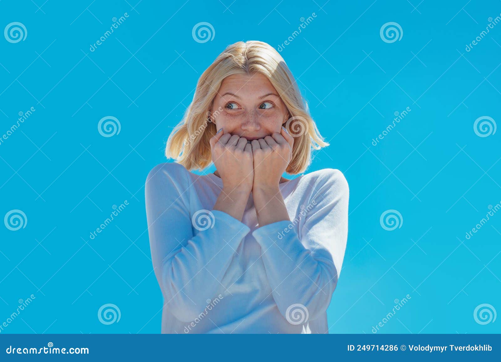 Shocked Face Of Surprised Young Woman Funny Female Shocked Face