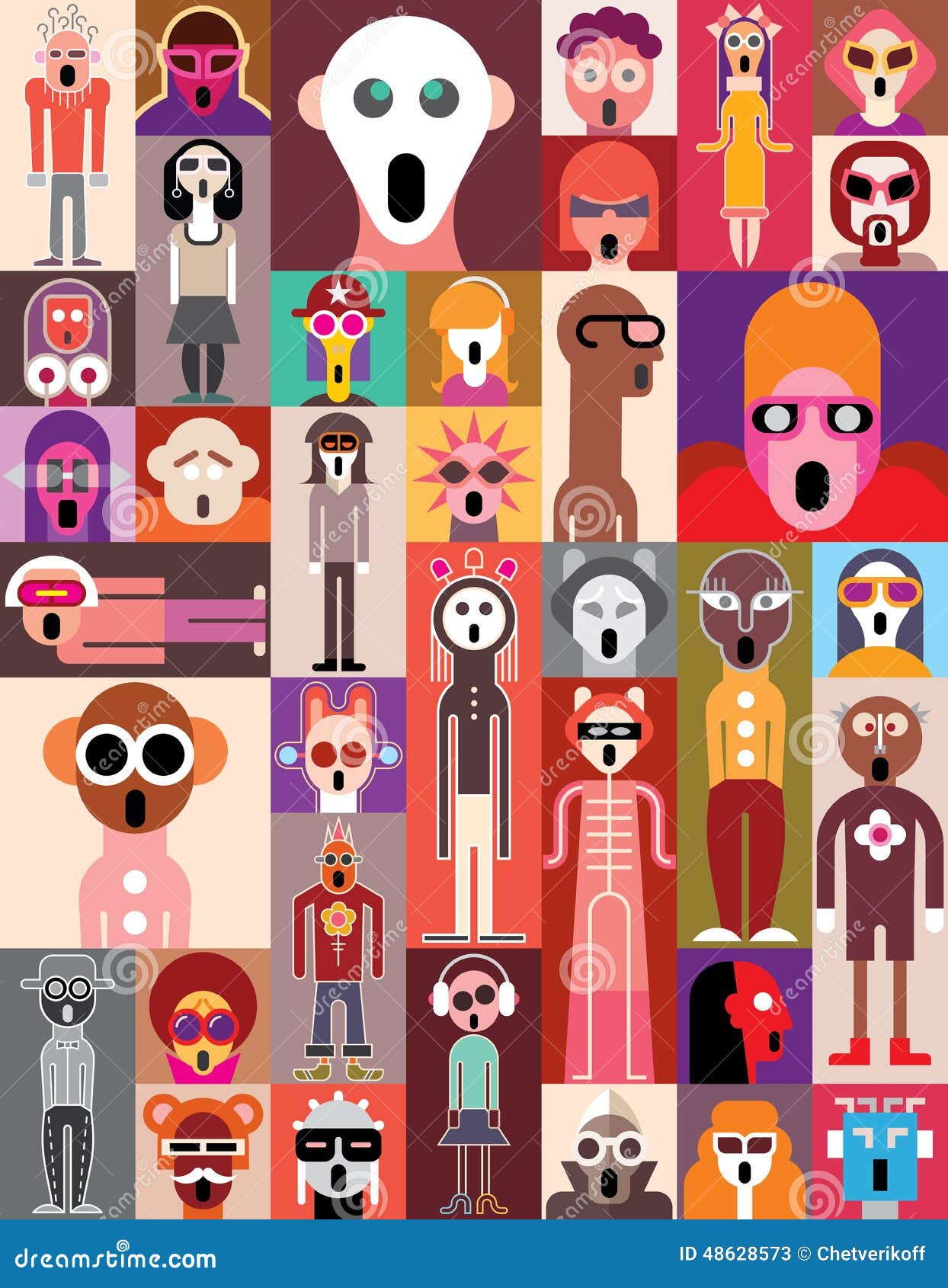 Shocked Faces Vector Collage Stock Vector - Illustration of collage ...