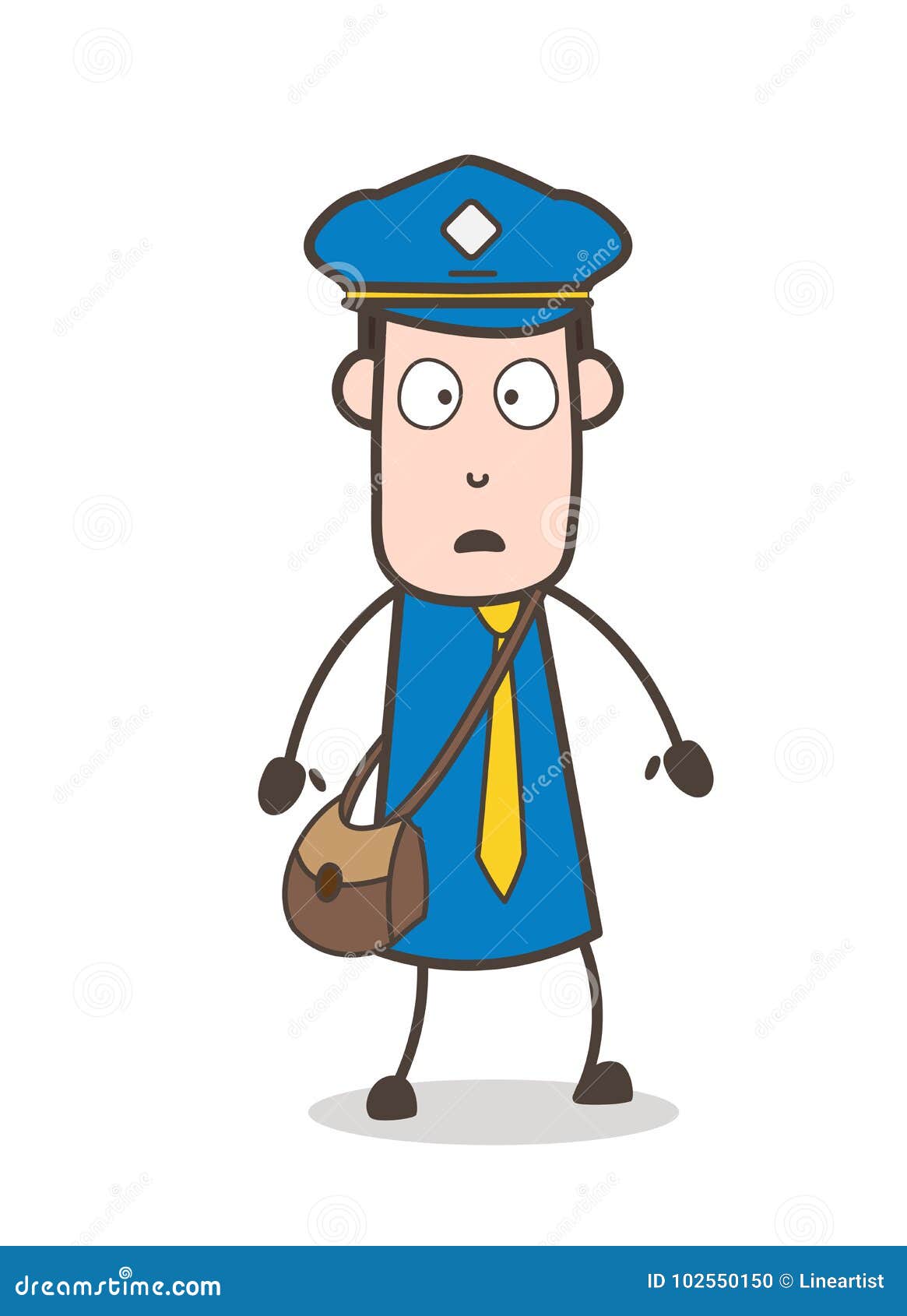Shocked and Fearful Mailman Face Expression Vector Stock Illustration ...