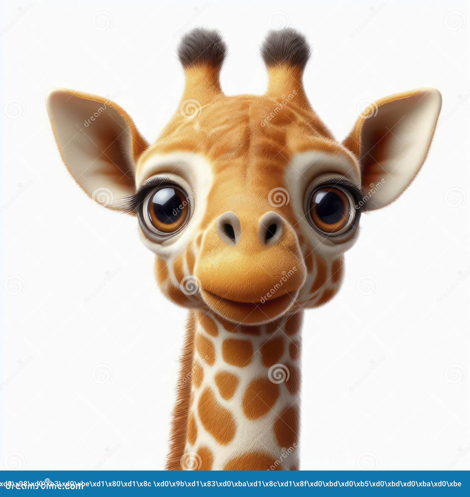 Shocked Giraffe with Big Eyes Isolated on White Background. Ai ...