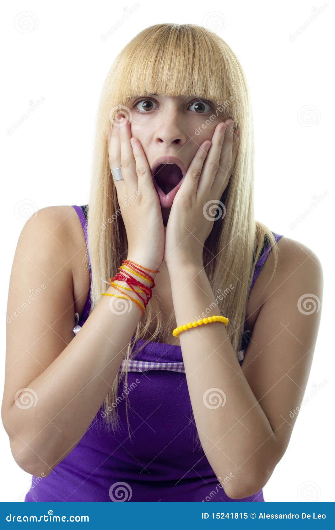 Shocked Girl stock image. Image of caucasian, eyes, hands - 15241815