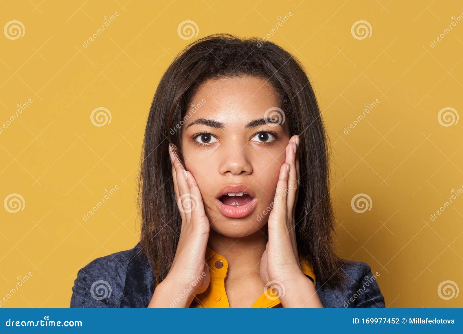 Shocked girl close up face stock photo. Image of female - 169977452