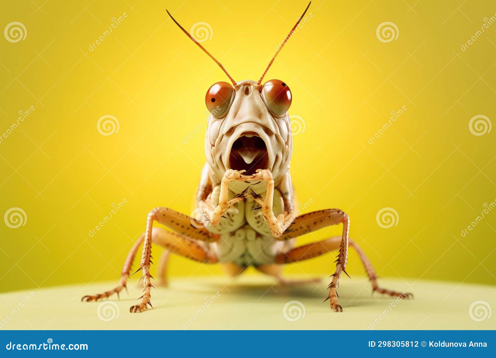 Shocked Grasshopper with Surprised Eyes Stock Illustration ...