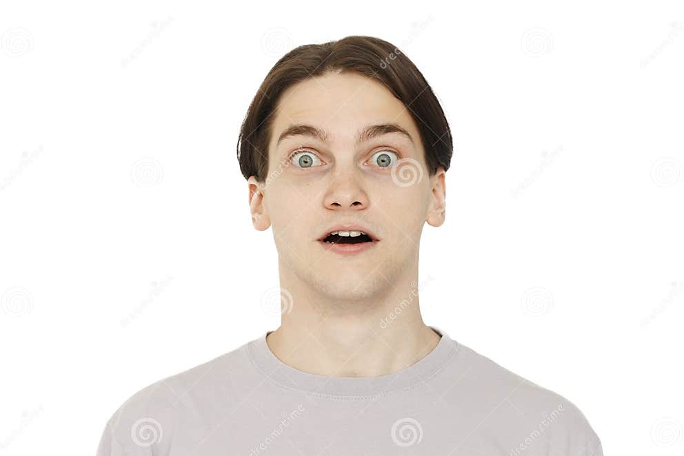 Shocked guy with big eyes stock photo. Image of lifestyle - 284786500