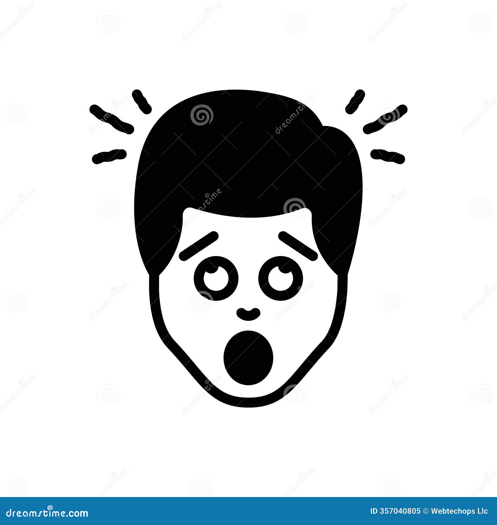 Black Solid Icon for Shocked, Stunned and Appalled Stock Illustration ...