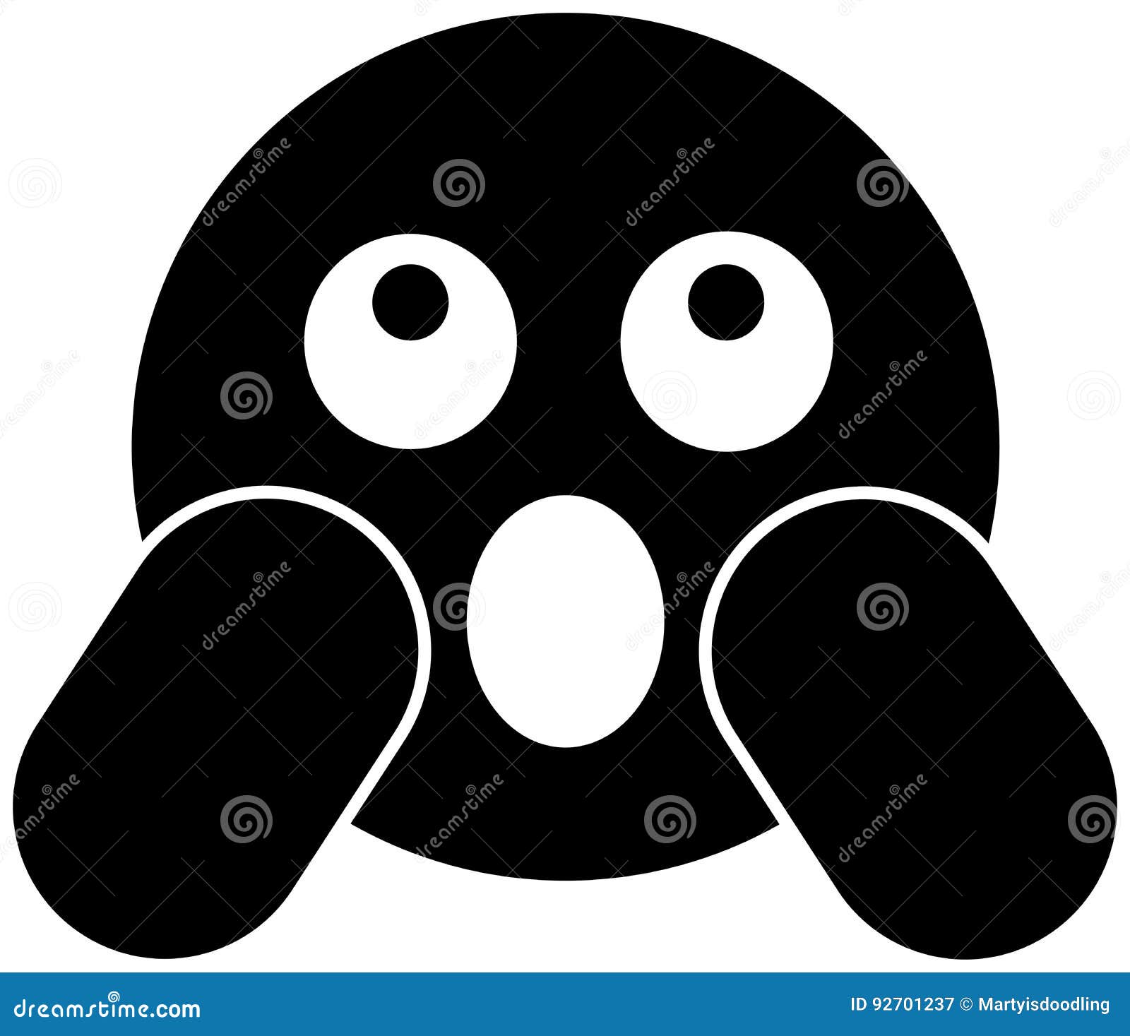 Shocked icon stock vector. Illustration of scared, face - 92701237