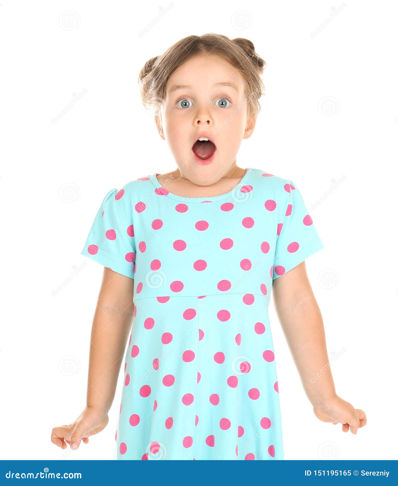 Shocked Little Girl on White Background Stock Image - Image of healthy ...