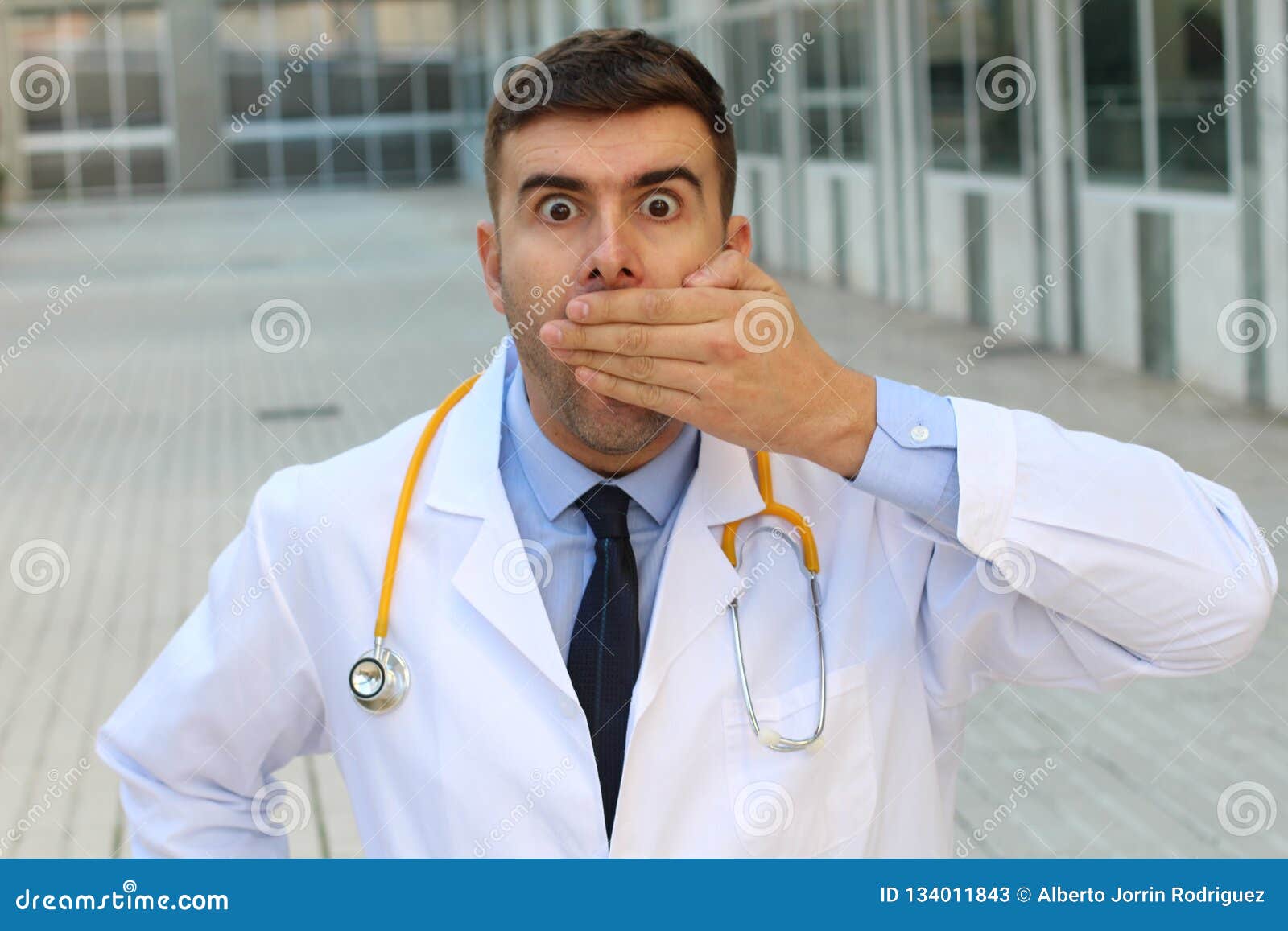 Shocked Looking Doctor Close Up Stock Image - Image of fool, care ...