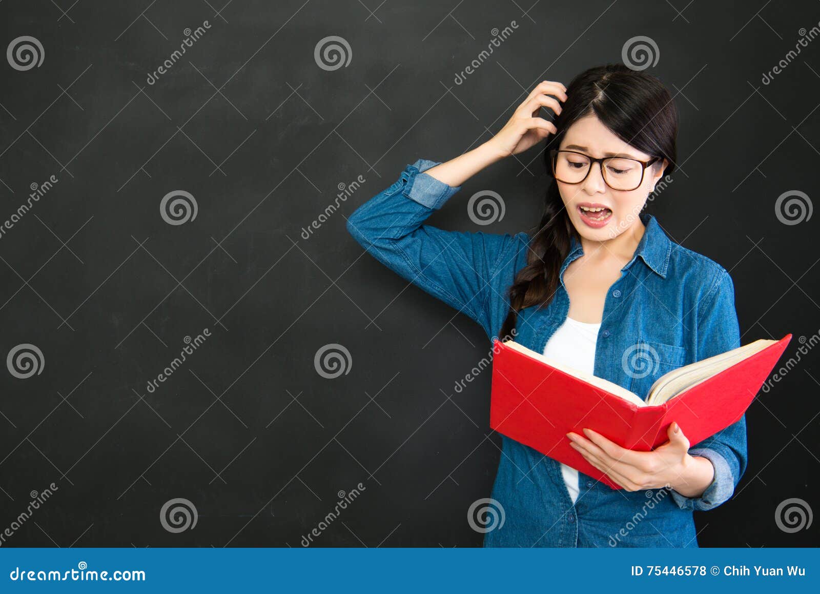 She is Shocked she Made a Mistake for Her Assignment Stock Photo ...
