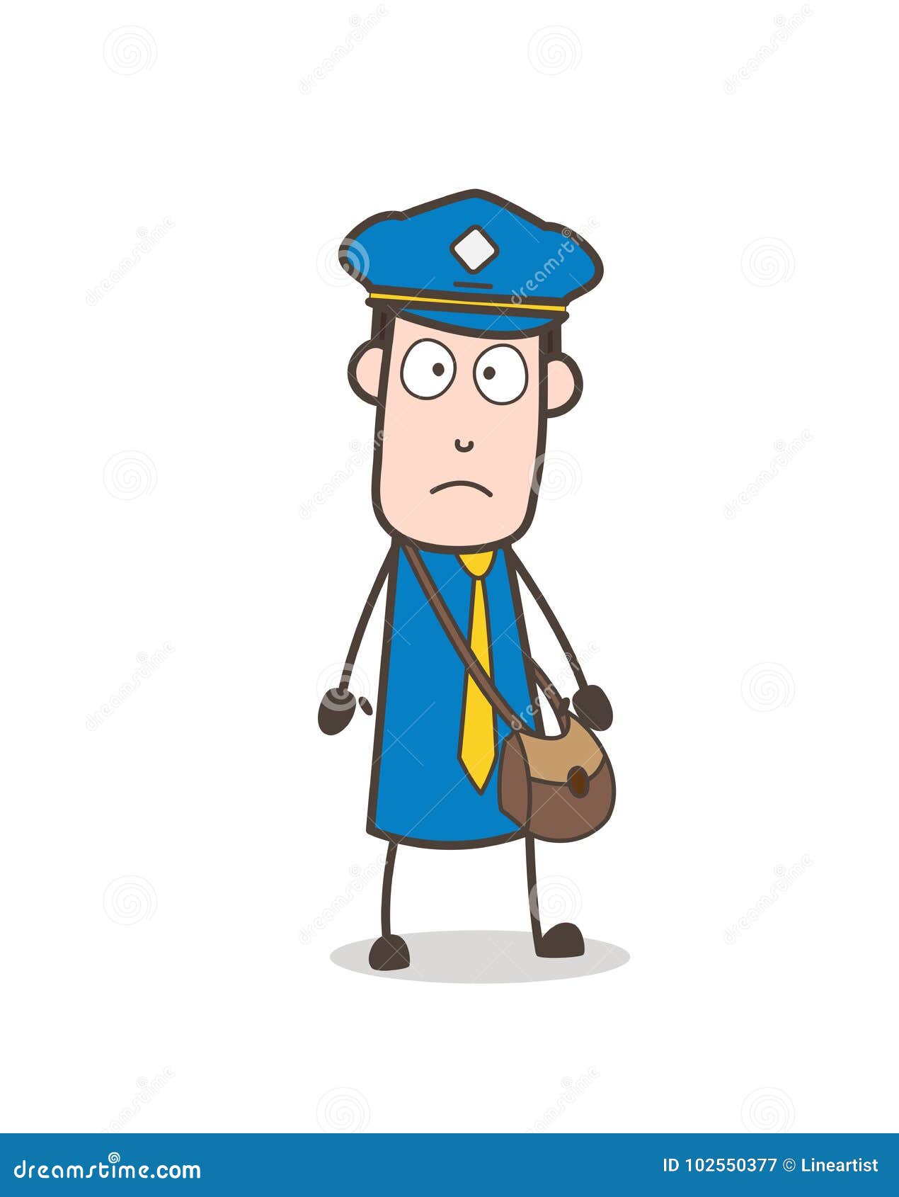 Shocked Mailman Face Expression Vector Illustration Stock Illustration ...
