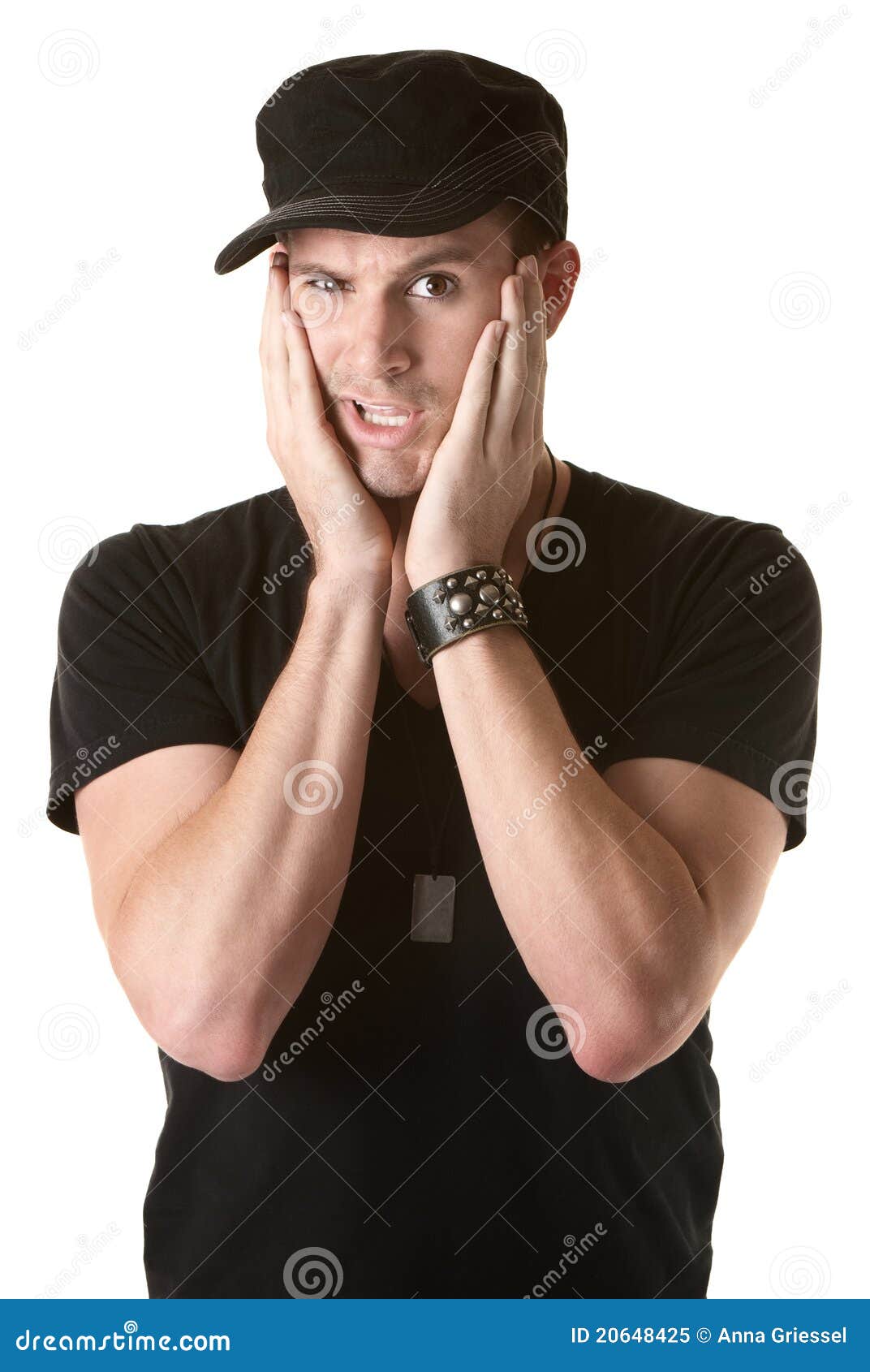 Shocked Man stock image. Image of frighten, face, expression - 20648425
