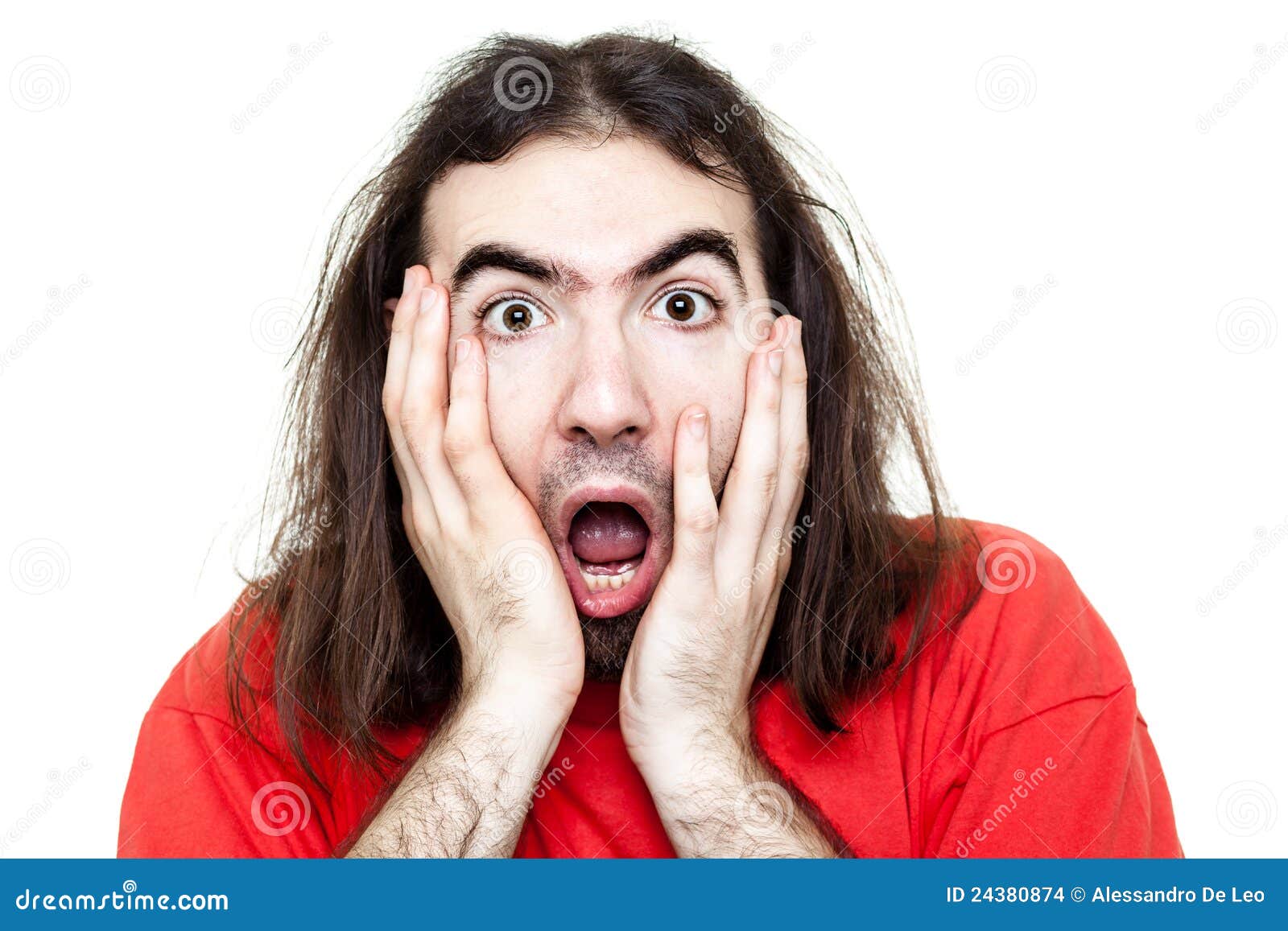 Shocked Man stock photo. Image of long, screaming, young - 24380874