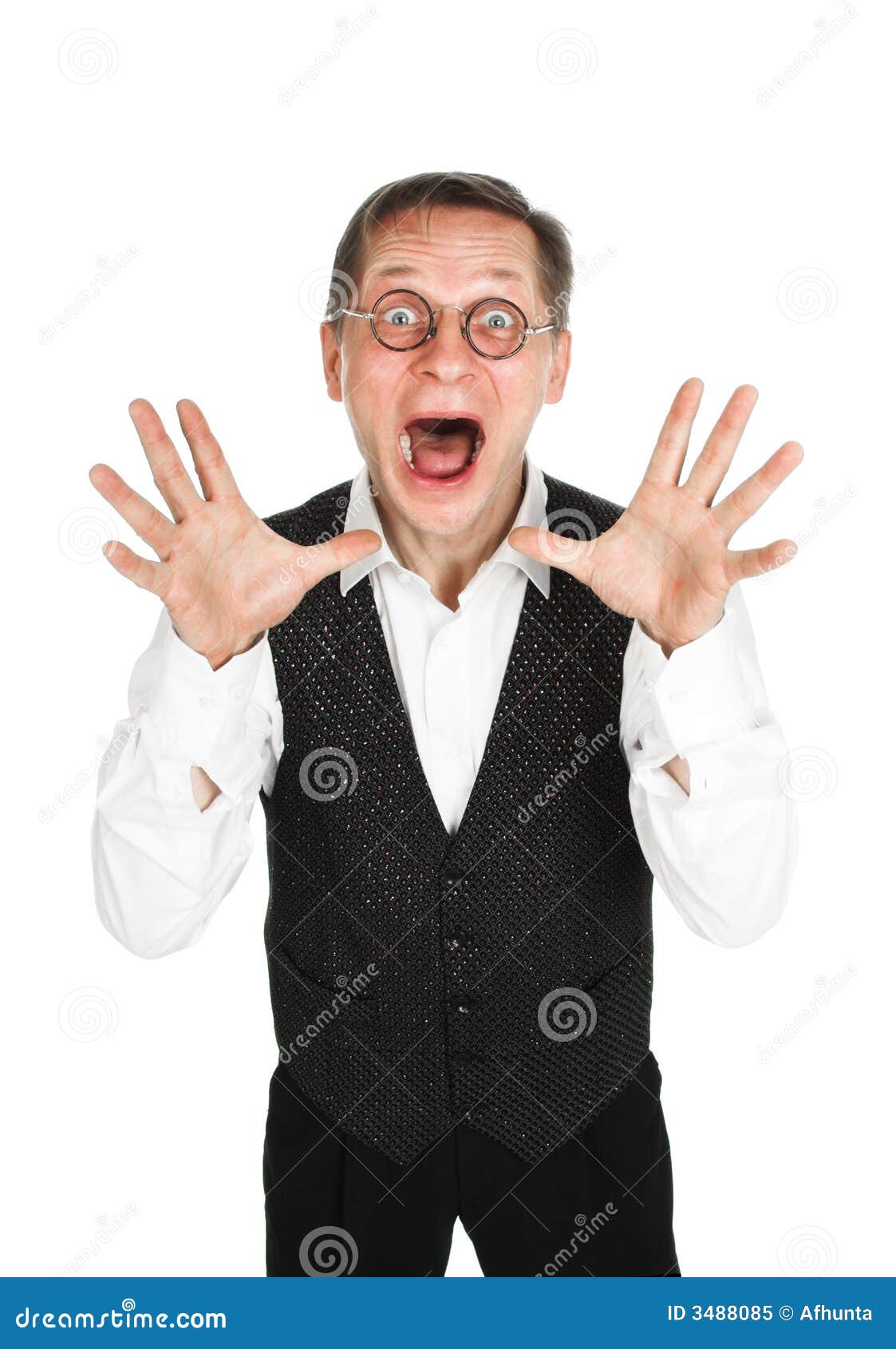 Shocked man stock image. Image of horror, head, black - 3488085