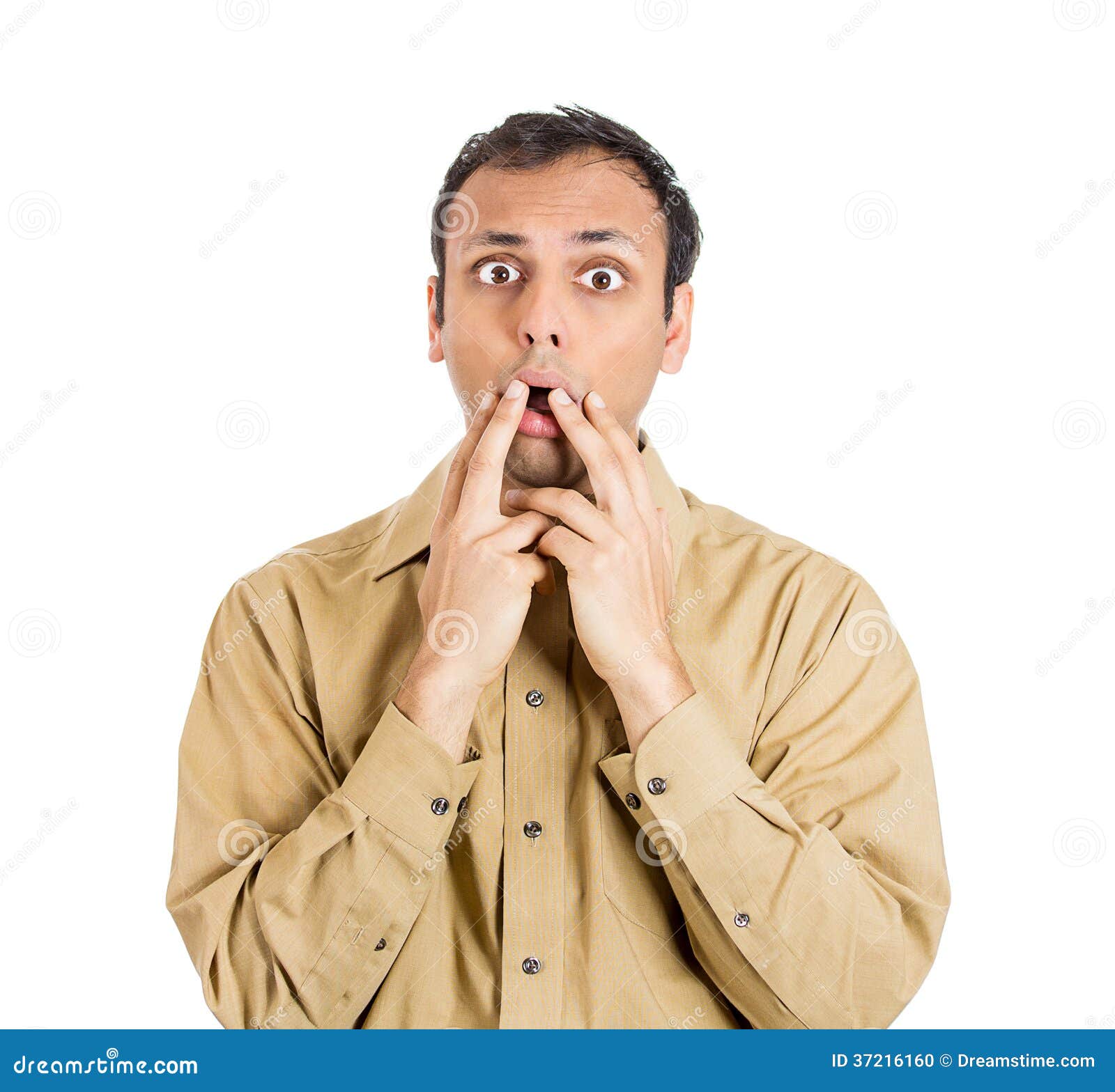 Shocked man stock photo. Image of male, fear, multicultural - 37216160