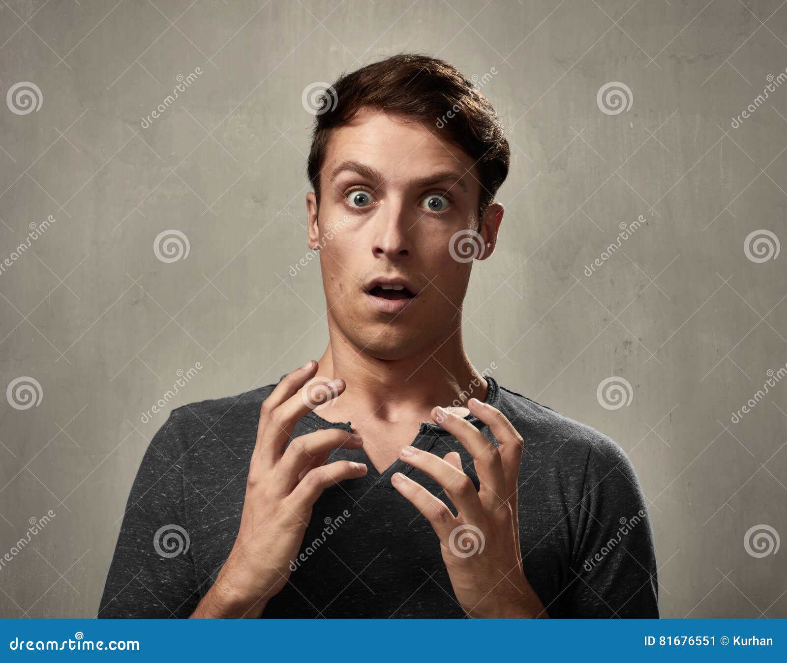 Shocked man face. stock image. Image of people, anxious - 81676551