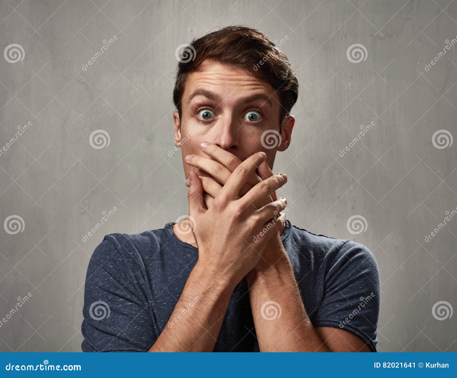 Shocked man face. stock image. Image of apprehensive - 82021641