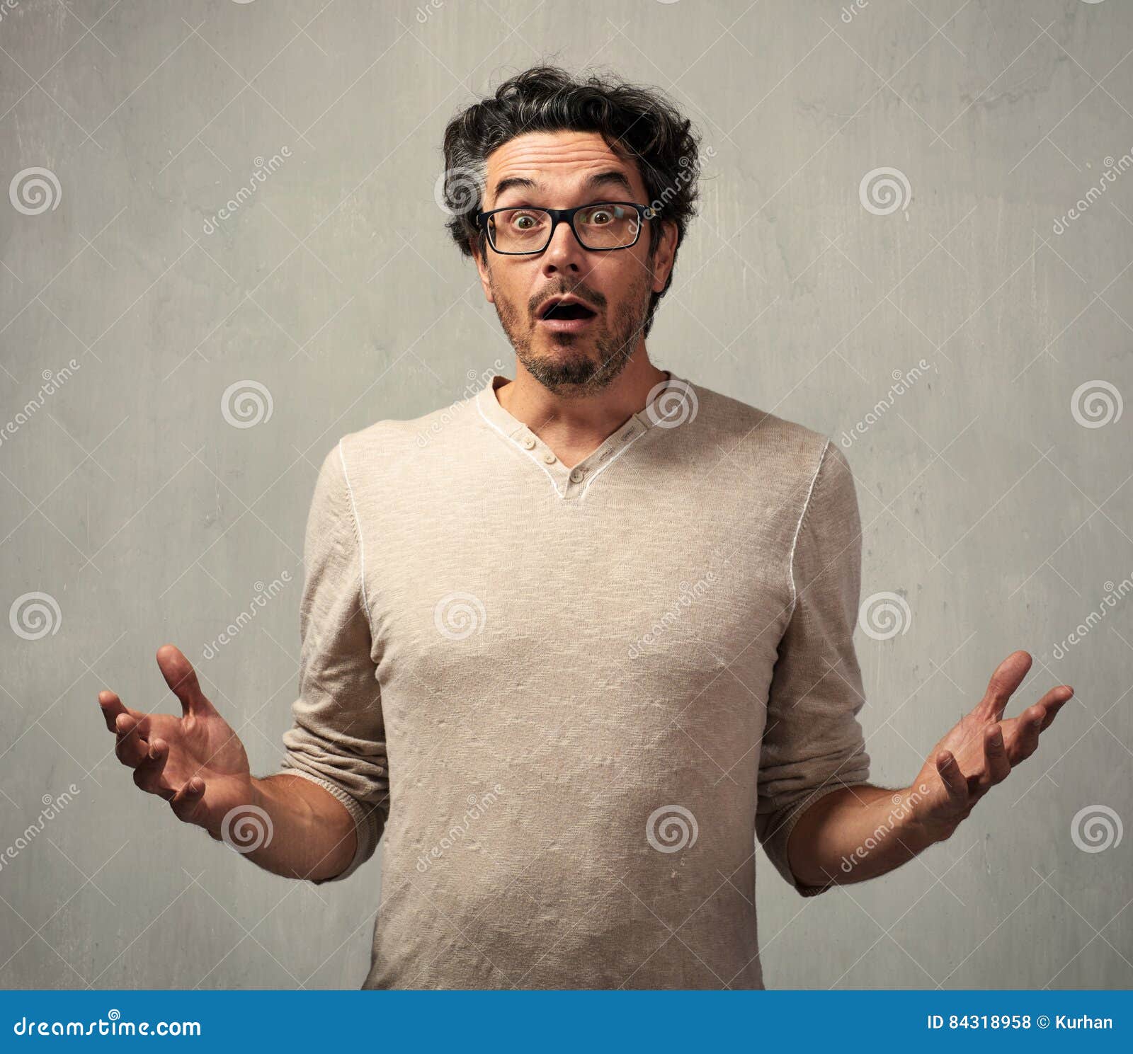 Shocked man face. stock photo. Image of apprehensive - 84318958