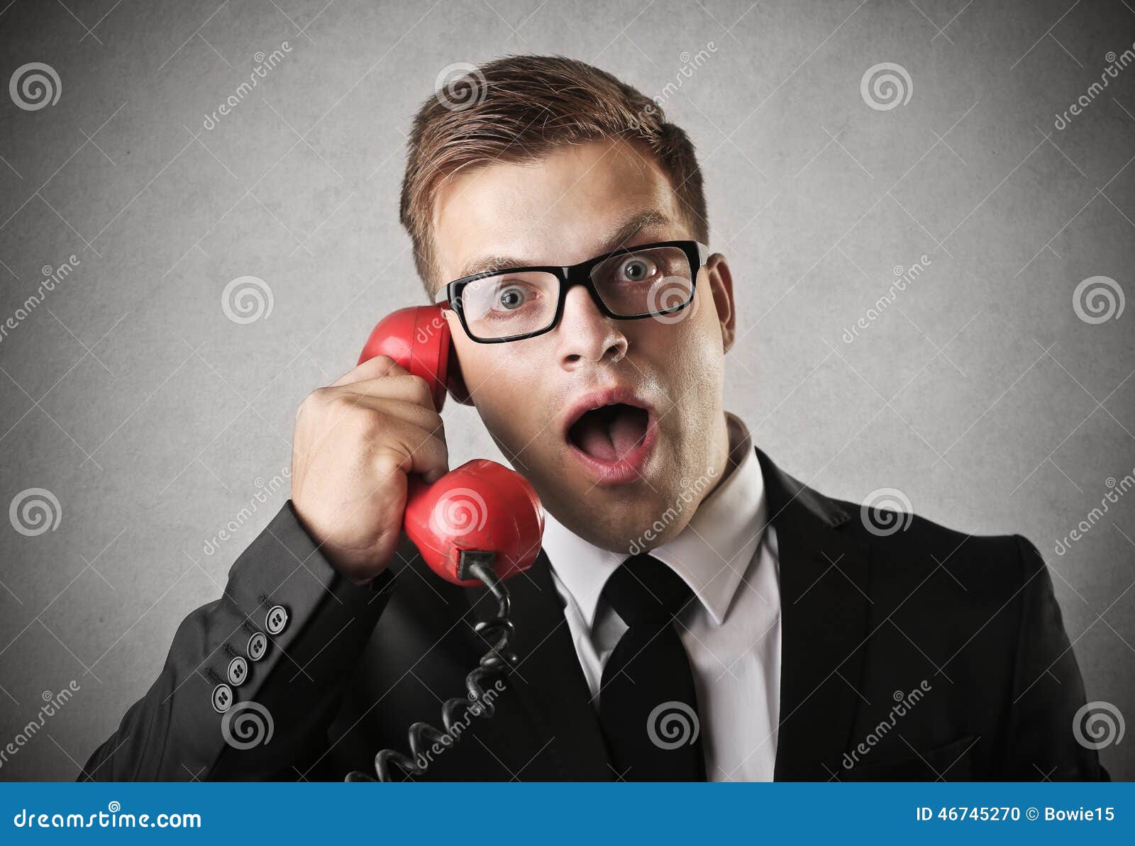 Shocked Man Talking on the Phone Stock Photo - Image of phone, talk ...