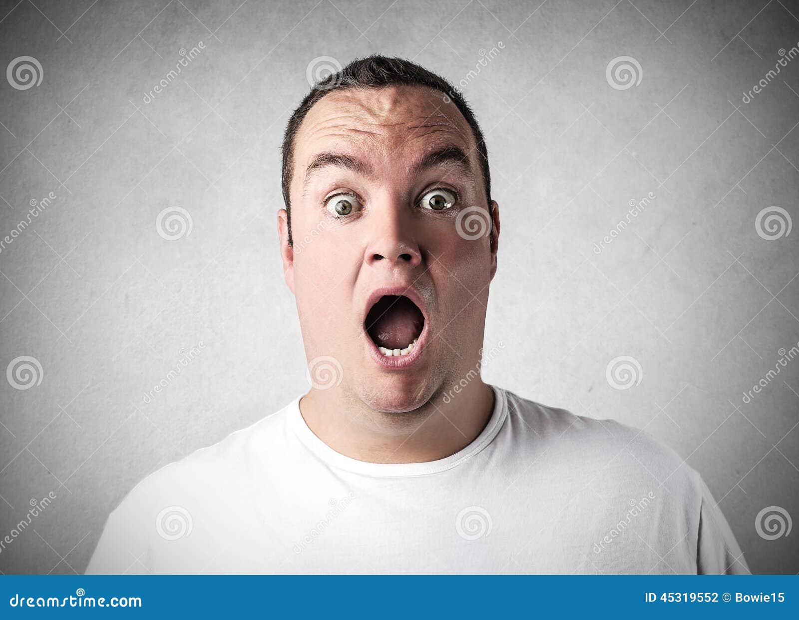 Shocked man stock photo. Image of scared, chubby, happy - 45319552