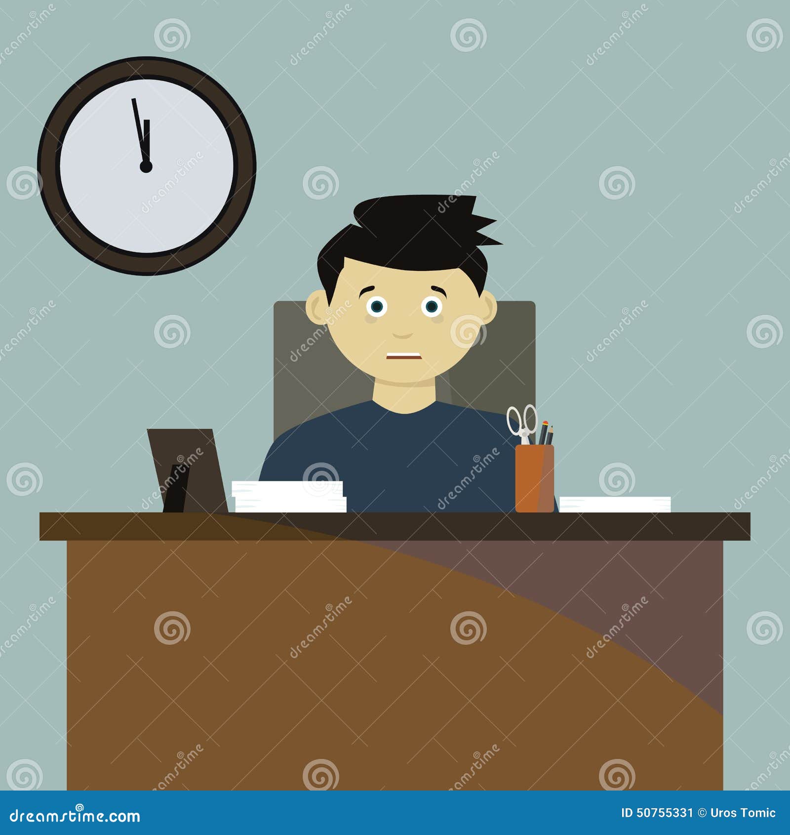 Shocked Man at Work Vector. Stock Vector - Illustration of character ...