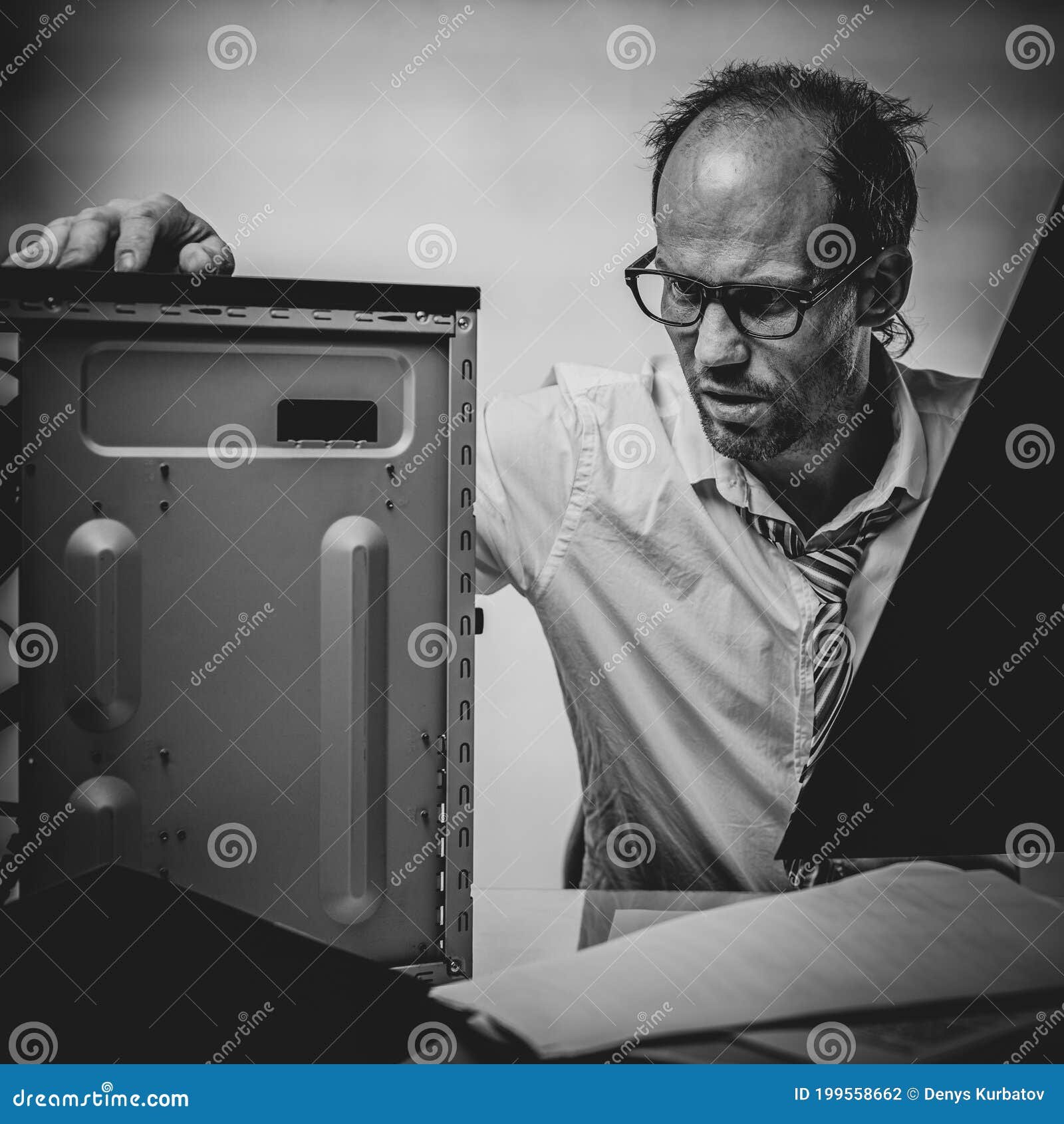 Shocked office worker stock photo. Image of frustrated - 199558662