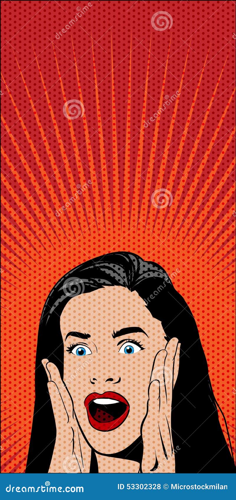 Shocked Pop Art Woman. Vector Illustration Stock Vector - Illustration ...