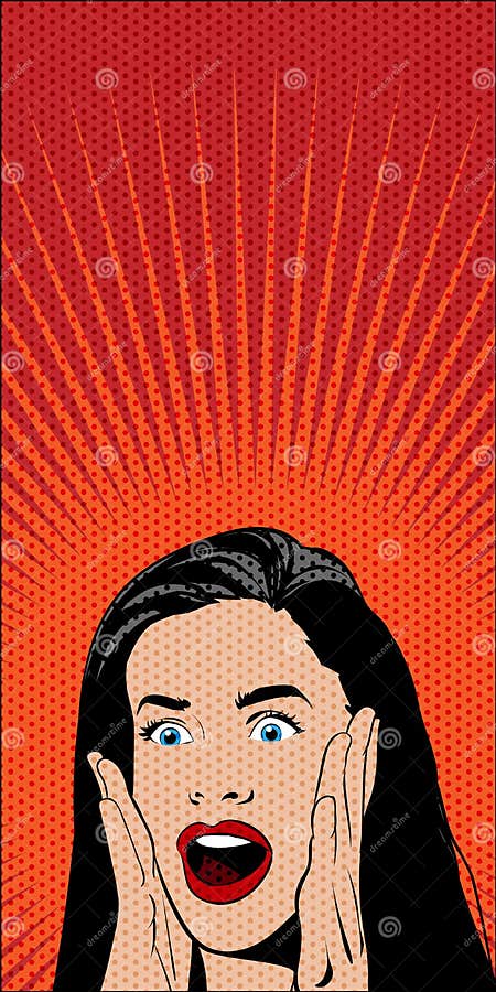Shocked Pop Art Woman. Vector Illustration Stock Vector - Illustration ...