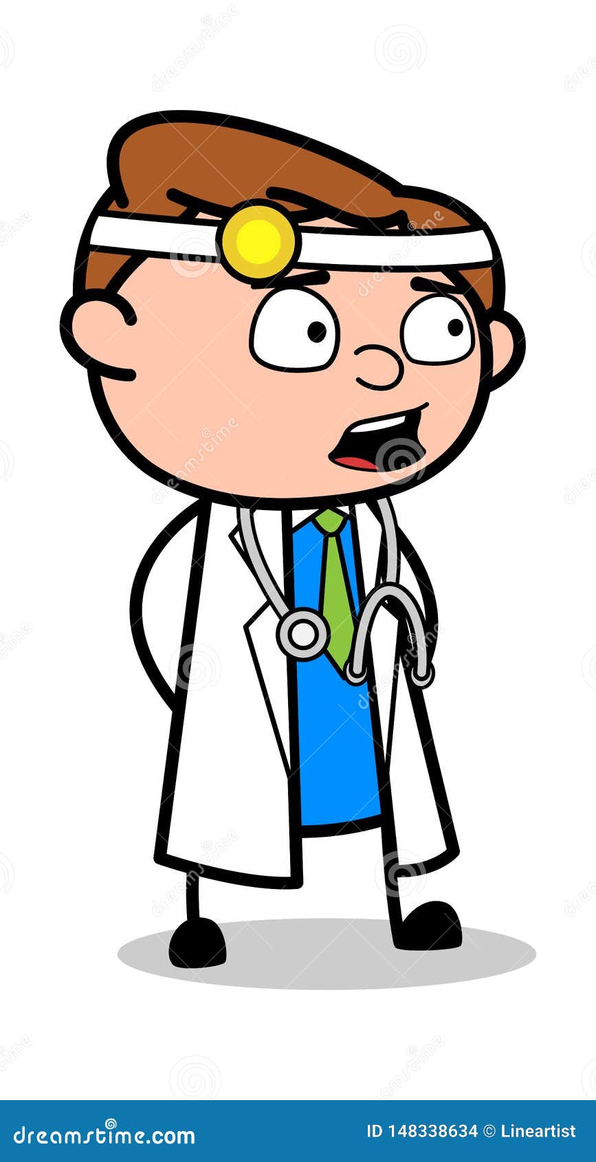 Shocked - Professional Cartoon Doctor Vector Illustration Stock ...