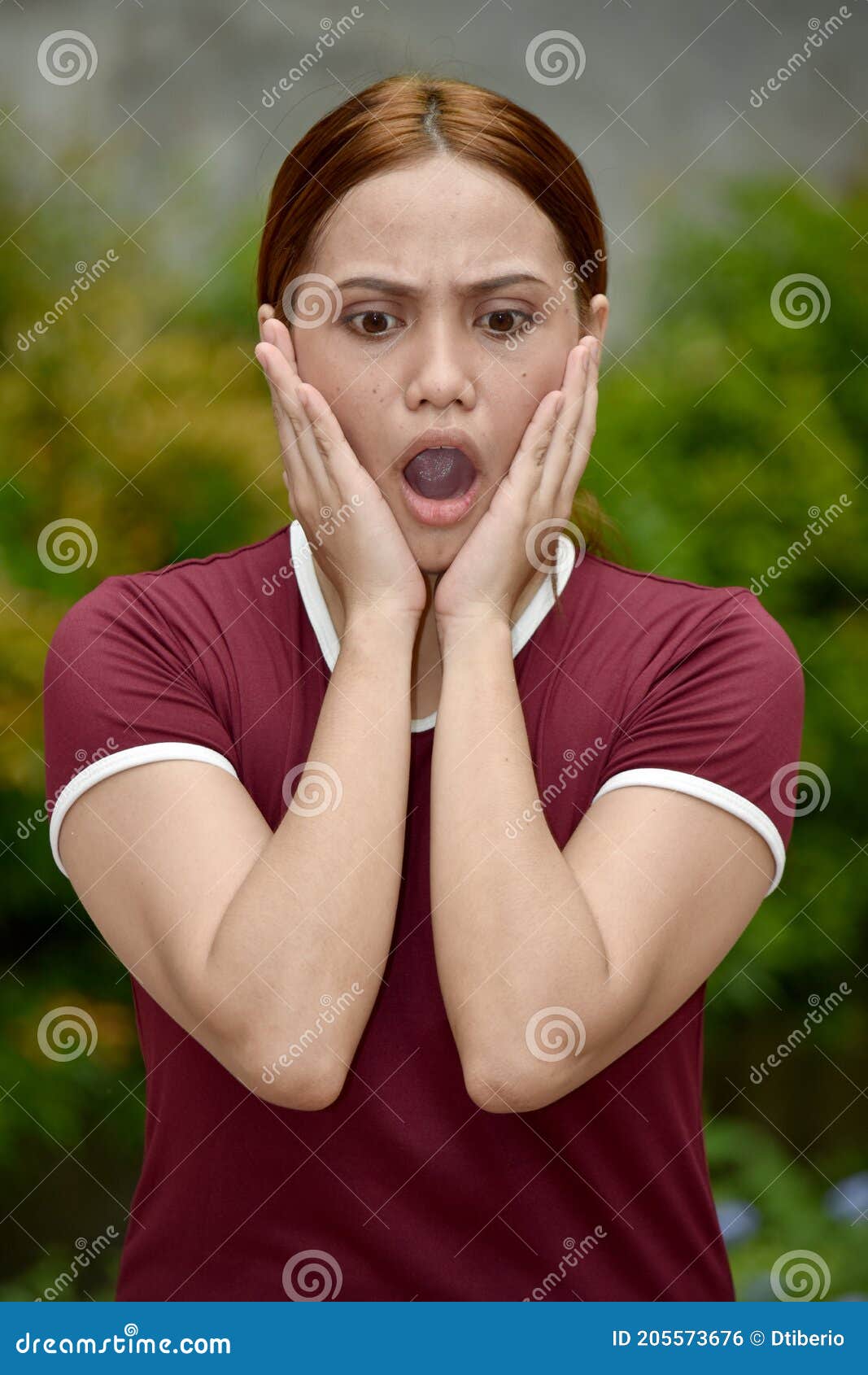 A Shocked Redhead Adult Female Stock Photo - Image of female, grownup ...