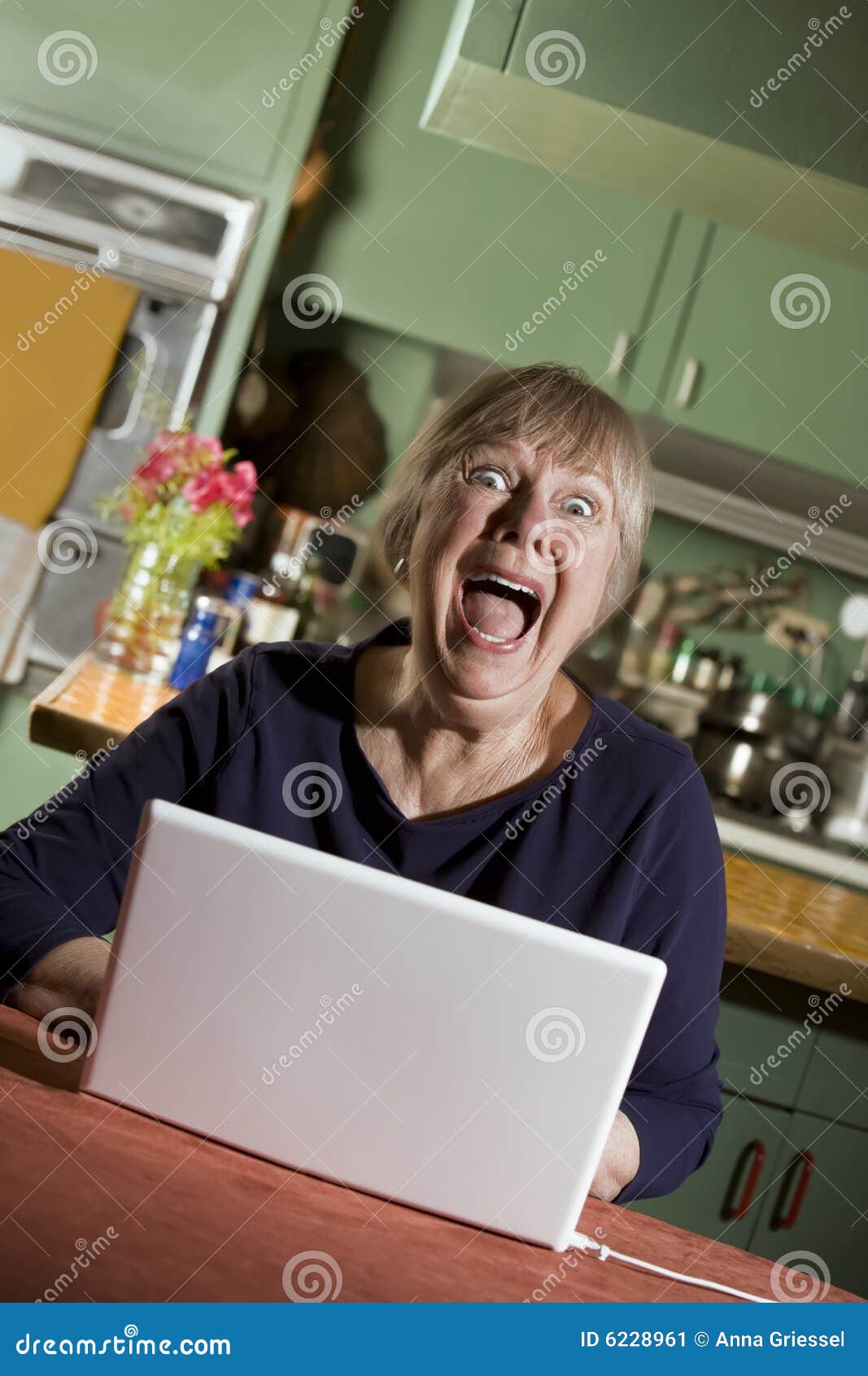 Shocked Senior Woman with a Laptop Computer Stock Image - Image of ...