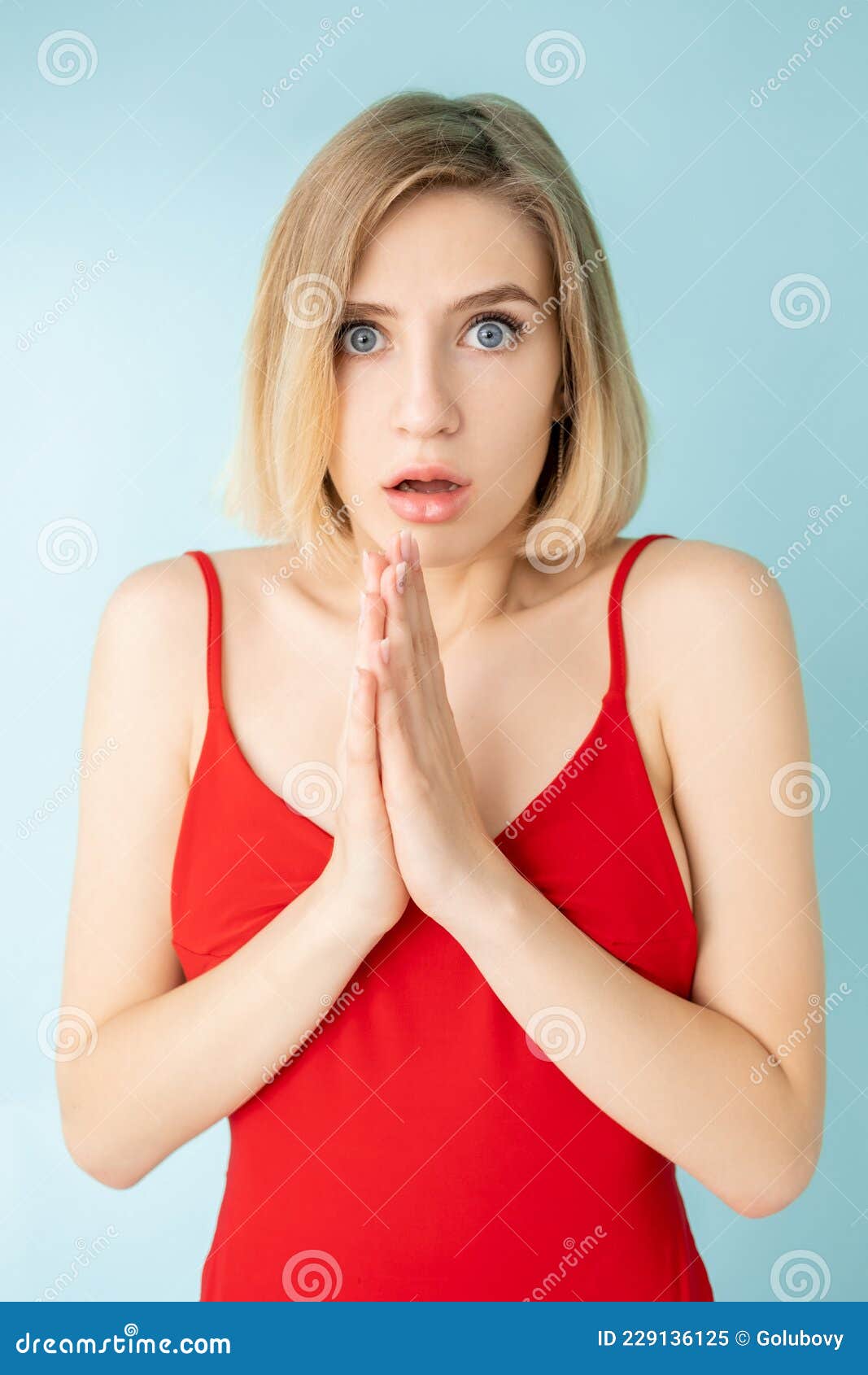 Shocked Situation Scared Woman Unexpected Problem Stock Image - Image ...